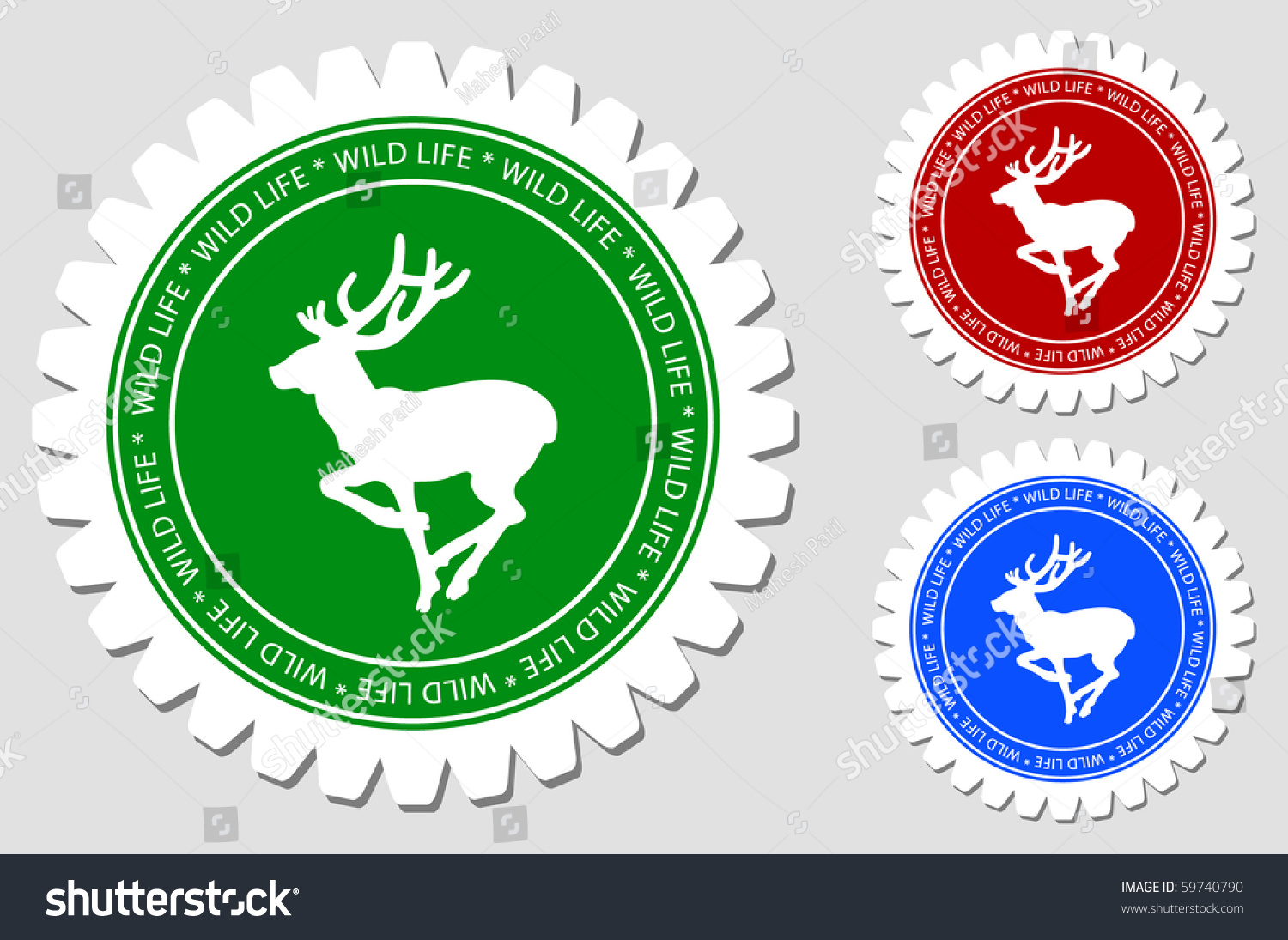 Deer Sign Labels Stock Vector (Royalty Free) 59740790