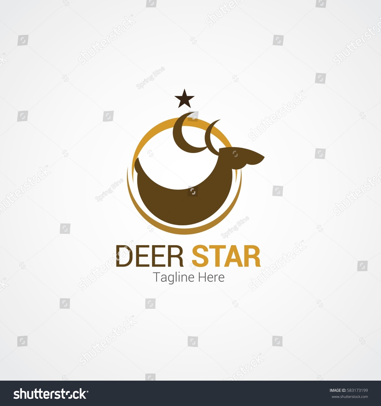 Deer Star Logo Design Template Vector: vetor stock (livre de direitos ...