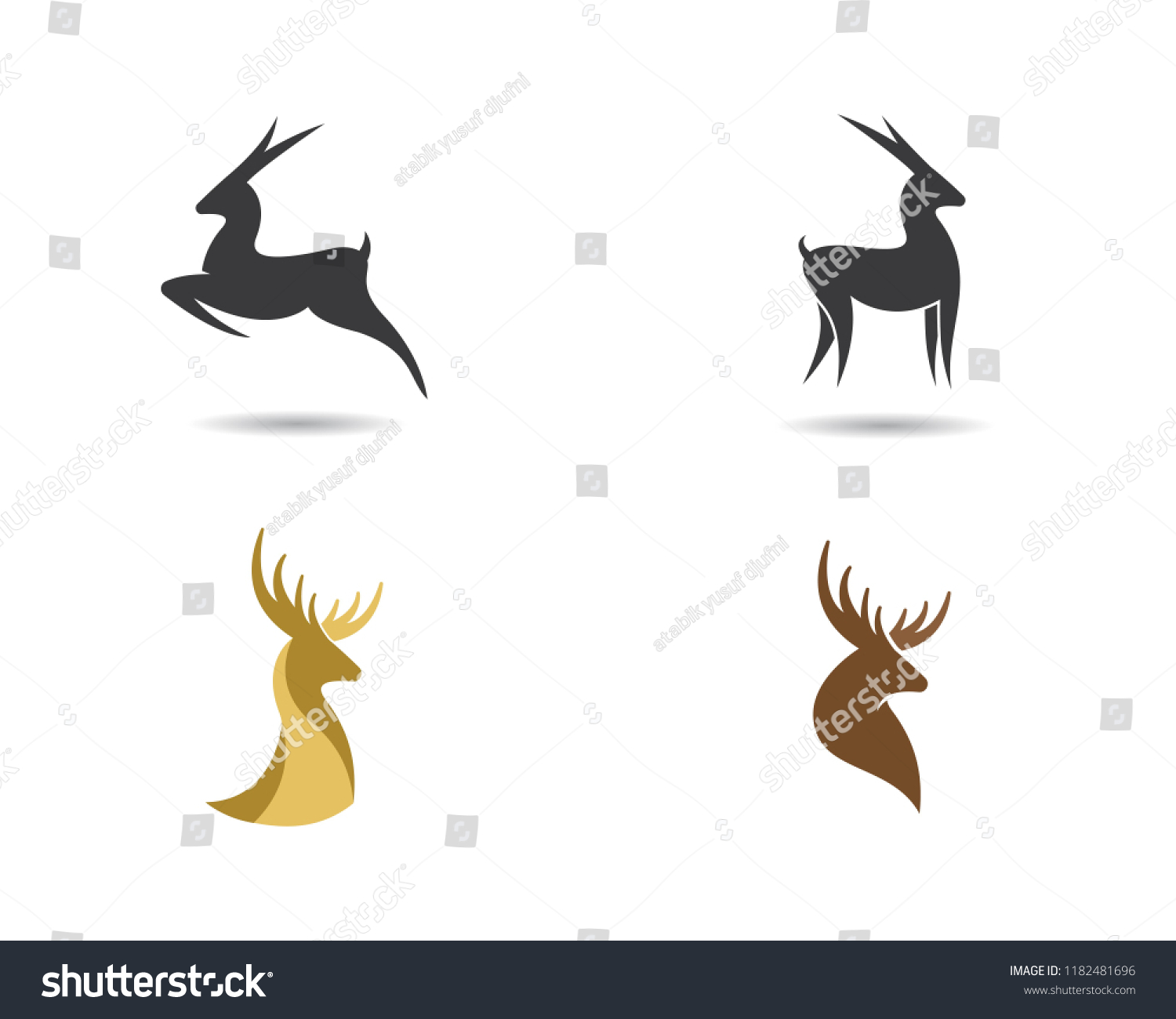 Deer Symbol Illustration Stock Vector (Royalty Free) 1182481696 ...