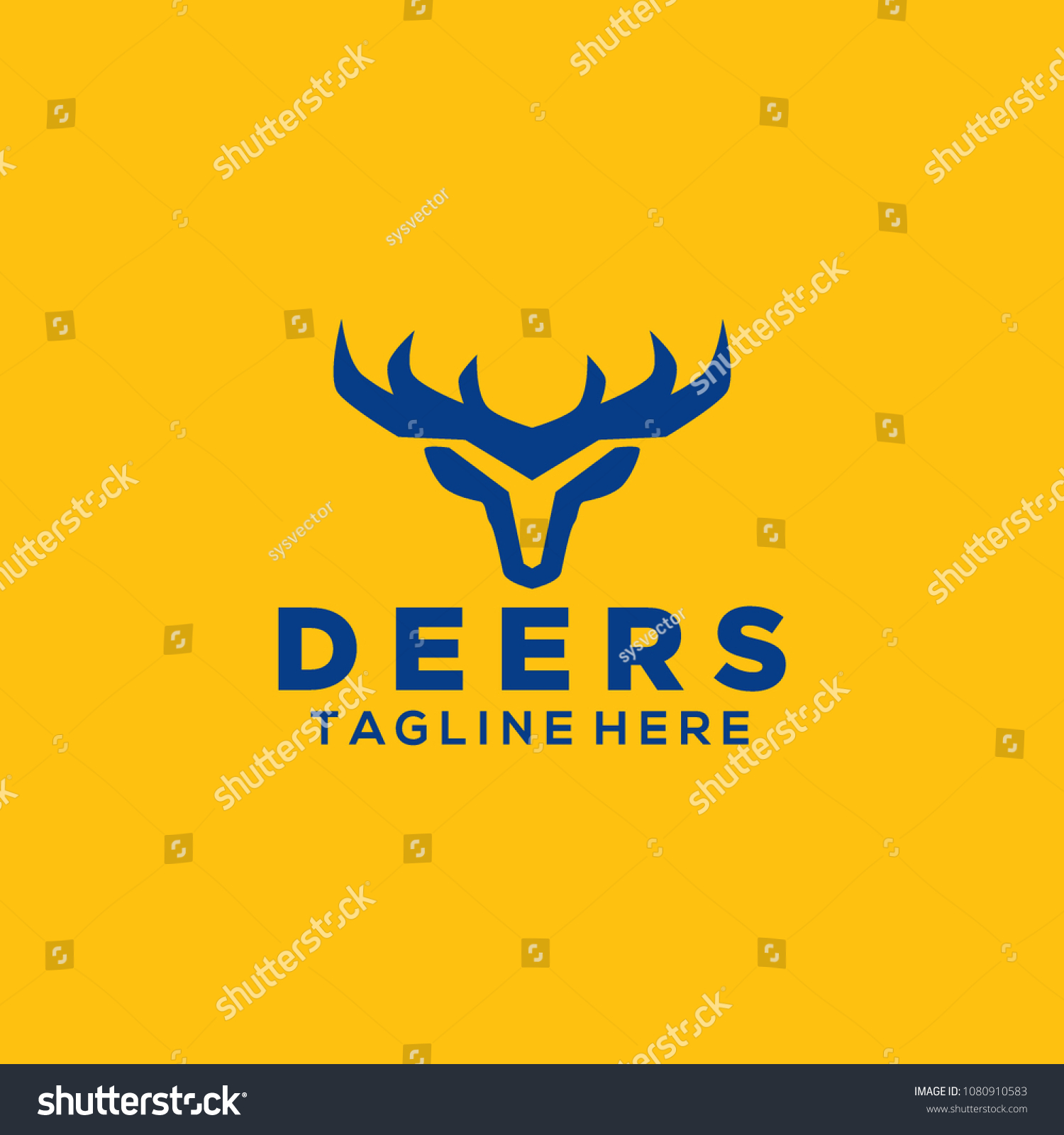 Deer Whitetail Logo Vector Template Stock Vector (Royalty Free) 1080910583