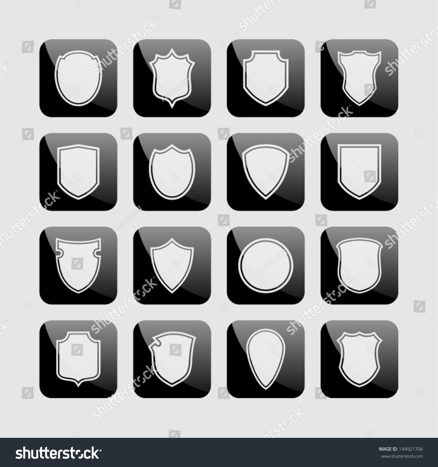 Defence Icon Set Stock Vector (Royalty Free) 144921706