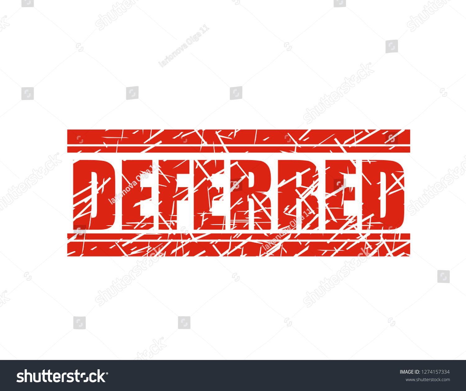Deferred Red Stamp: vector de stock (libre de regalías) 1274157334 ...