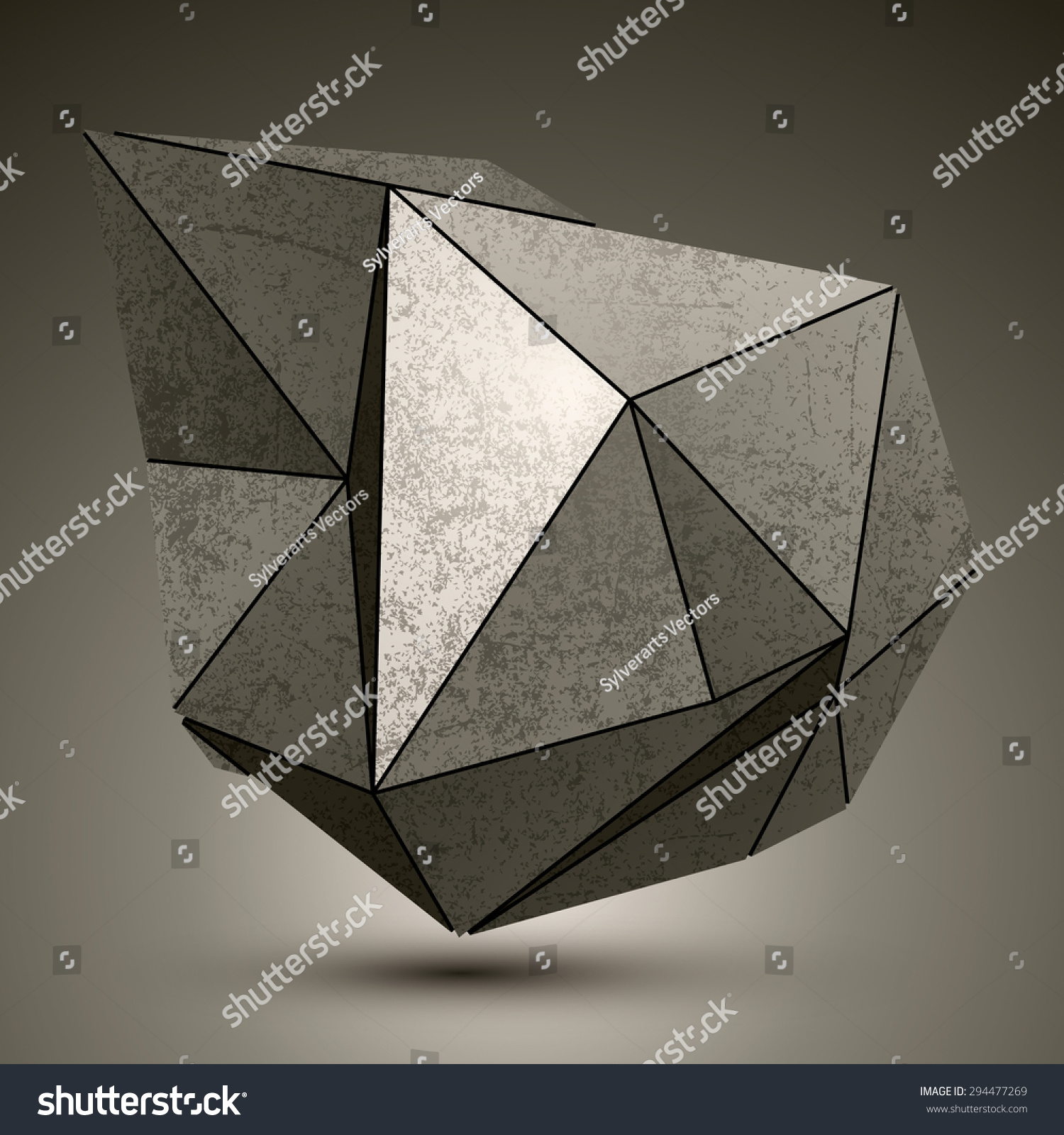 Deformed Dimensional Facet Bronze Object 3d Stock Vector (Royalty Free ...