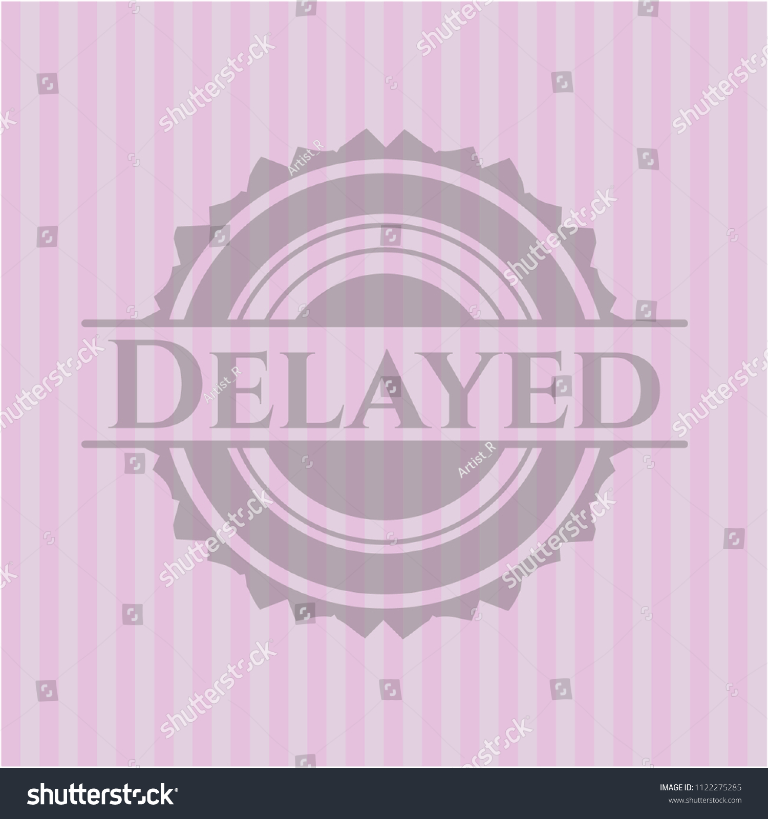 Delayed Badge Pink Background Stock Vector (Royalty Free) 1122275285 ...
