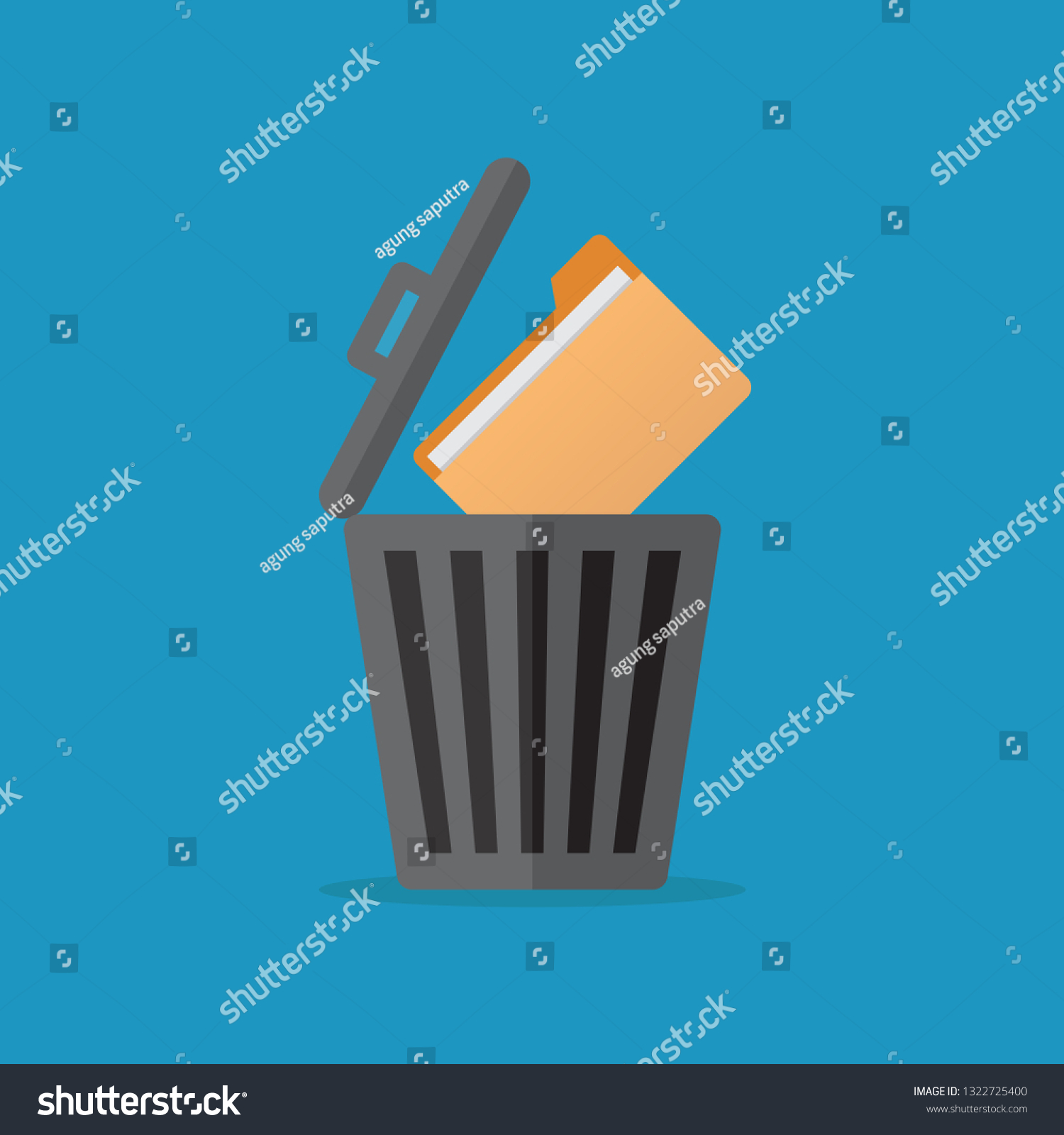 Delete File File Trash Can Flat Stock Vector (Royalty Free) 1322725400 ...