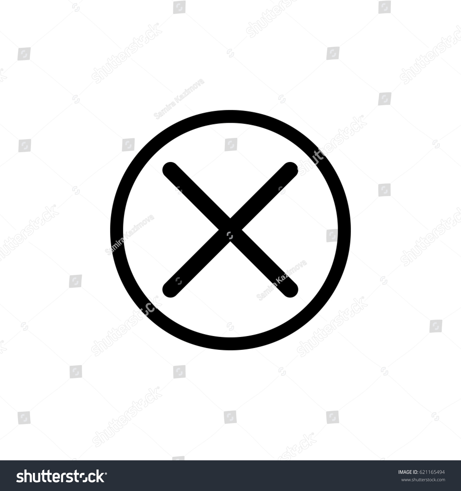 Delete Icon Black White Button No 스톡 벡터(로열티 프리) 621165494 | Shutterstock