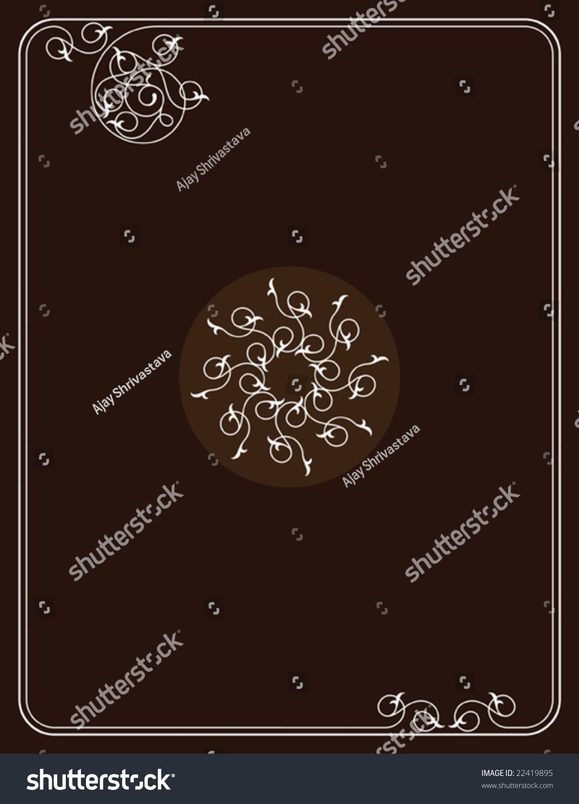 Delicate Border Frame Design Center Piece Stock Vector (Royalty Free ...