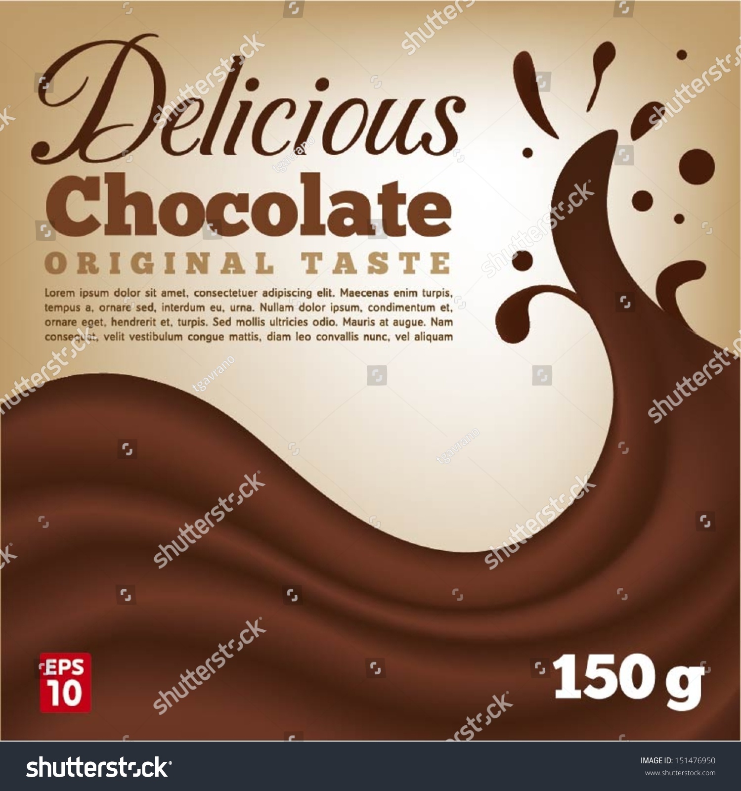 Delicious Chocolate Wave Splash Stock Vector (Royalty Free) 151476950 ...