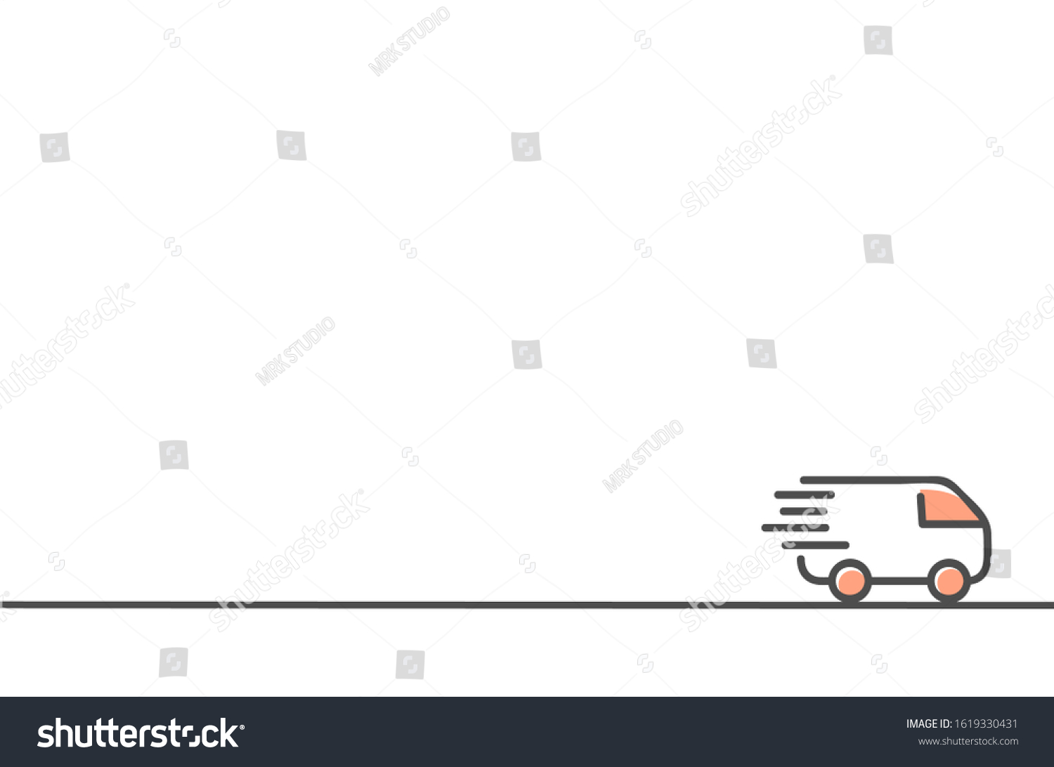 Delivery Car Thin Line Background Vector Stock Vector (Royalty Free ...