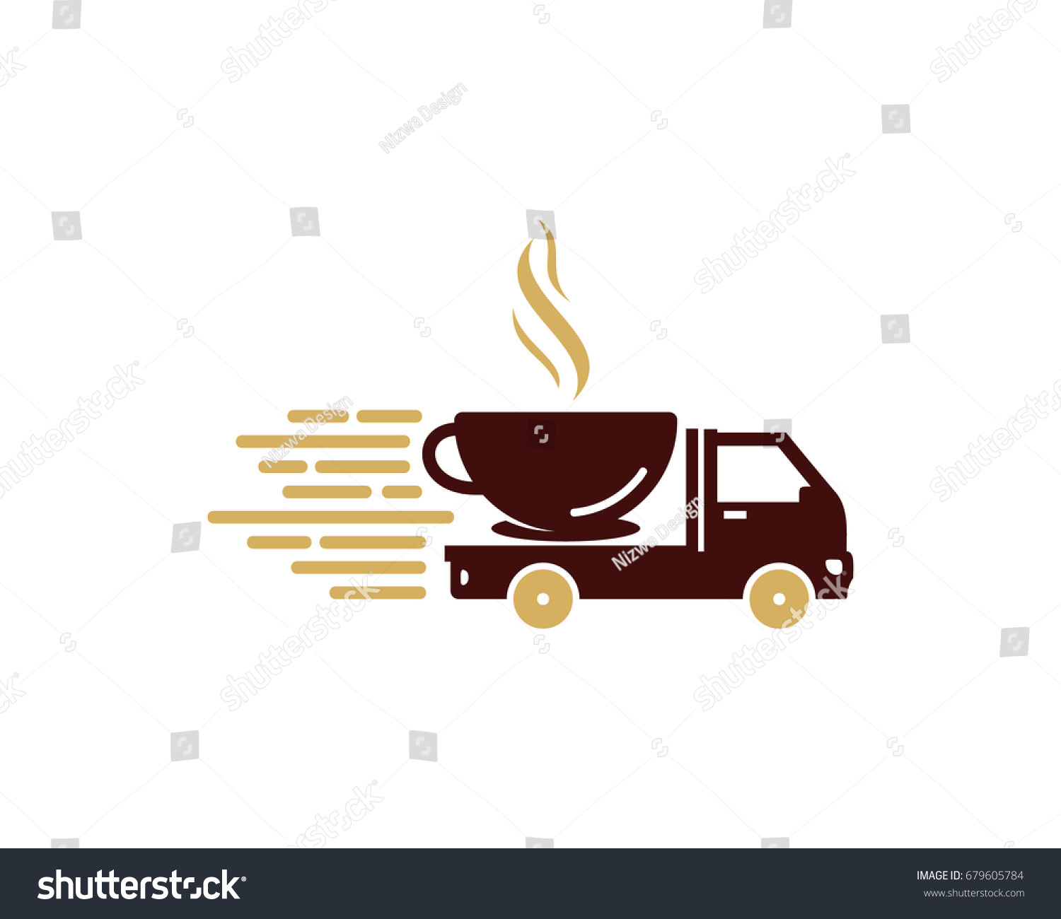 Delivery Coffee Icon Logo Design Element Stock Vector (Royalty Free ...