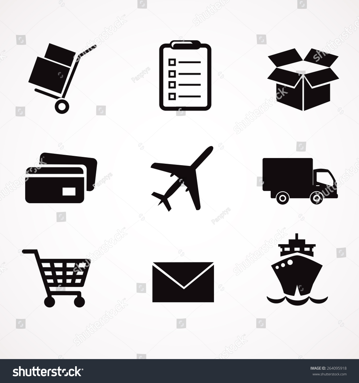 Delivery Icon Set Vector Art Stock Vector (Royalty Free) 264095918