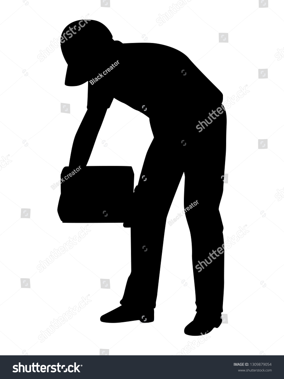 Delivery Man Parcel Silhouette Vector Stock Vector (Royalty Free ...