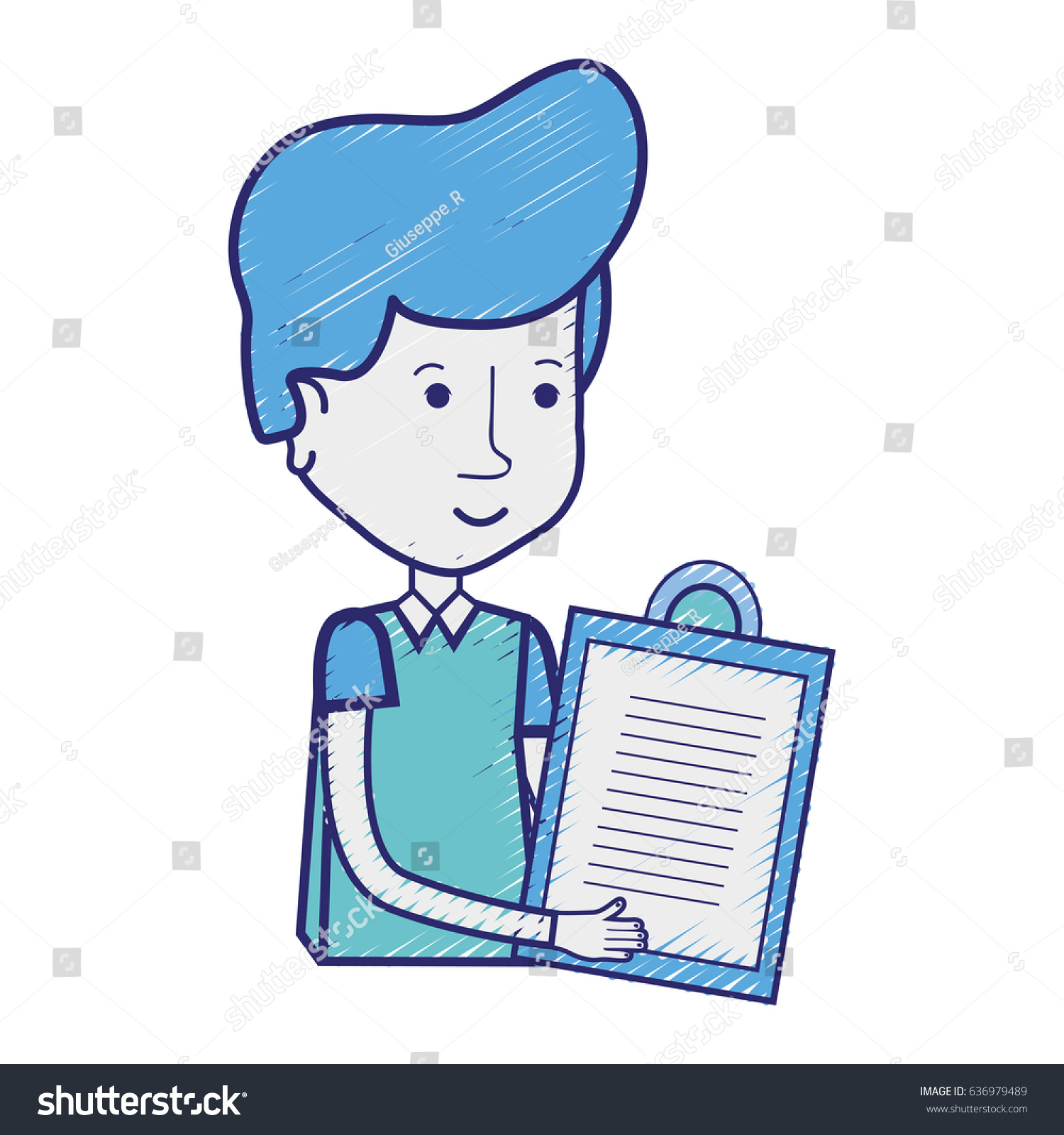 Delivery Man Surrender List Stock Vector (Royalty Free) 636979489