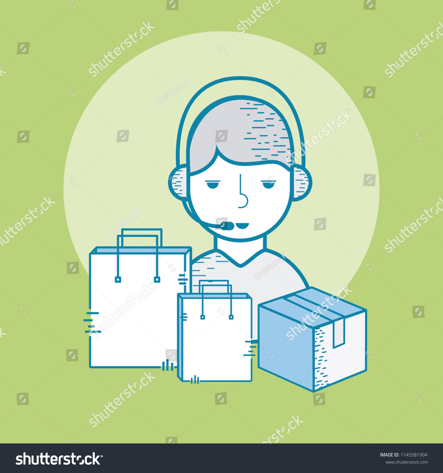 Delivery Service Cartoon Stock Vector (Royalty Free) 1145581904