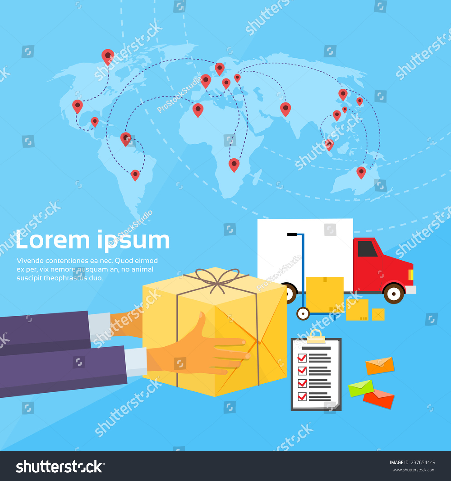 Delivery Service Package Box World Map: เวกเตอร์สต็อก (ปลอดค่าลิขสิทธิ์ ...