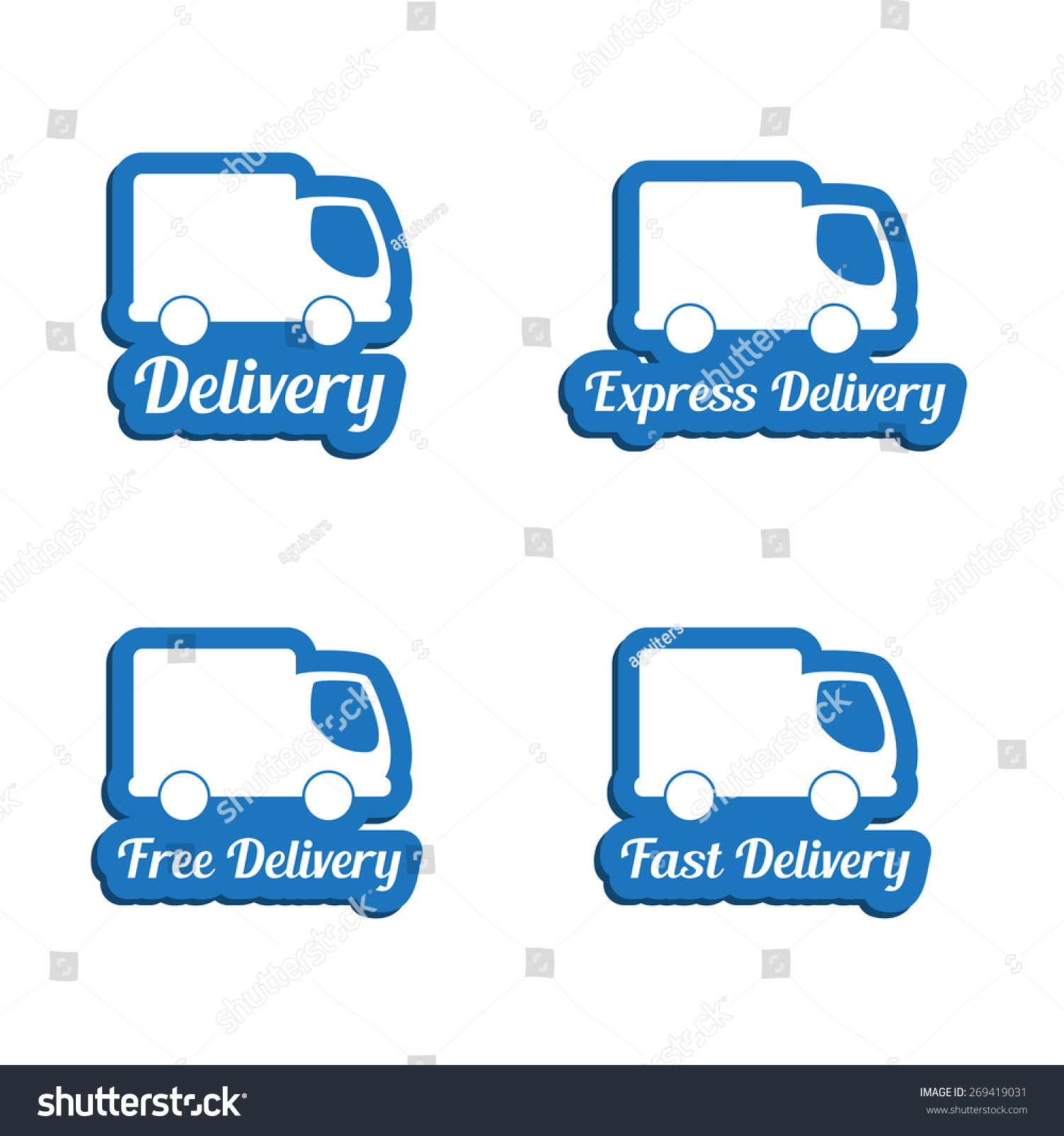 Delivery Symbols Set: vector de stock (libre de regalías) 269419031 ...