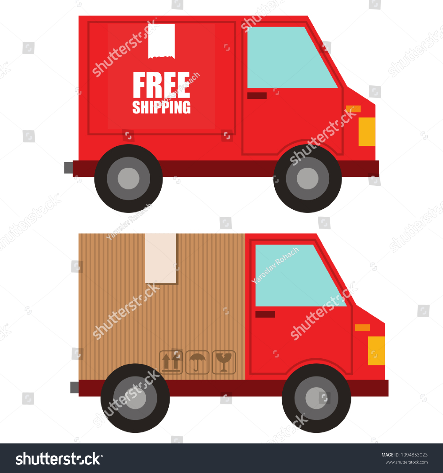 Delivery Truck Vector Collection Stock Vector (Royalty Free) 1094853023 ...