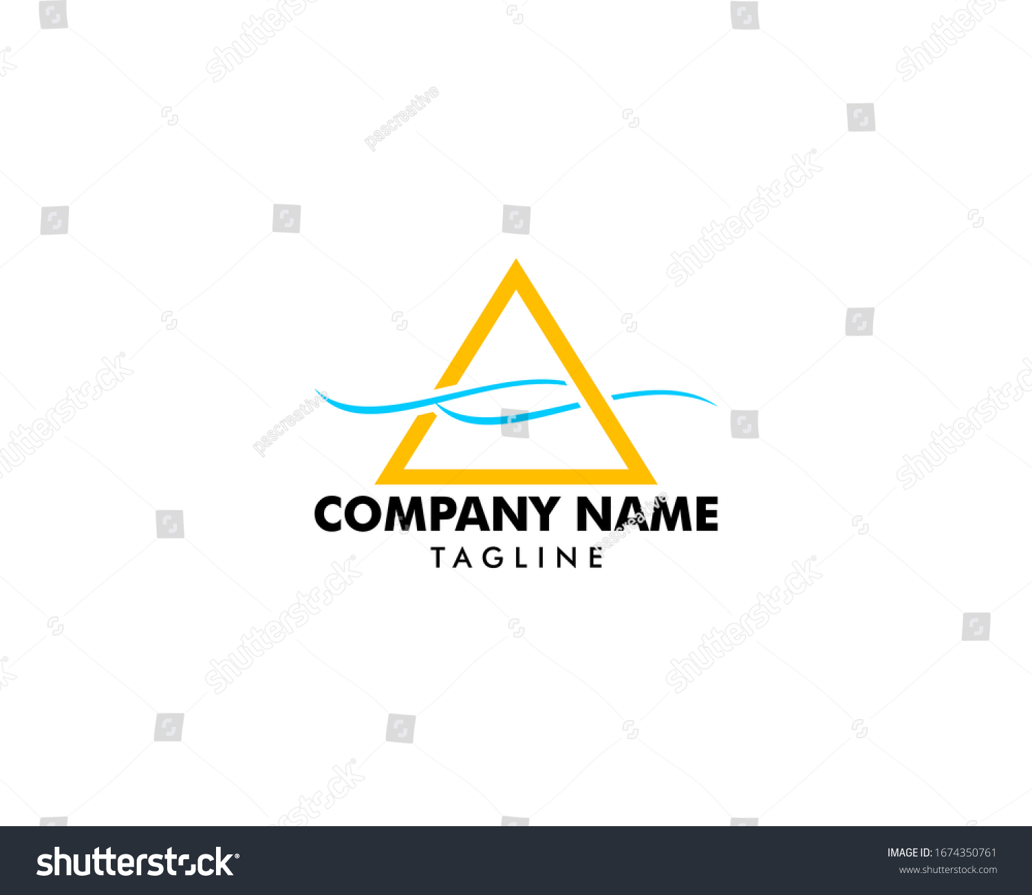 Delta Triangle Sea Wave Logo Design Stock Vector (Royalty Free) 1674350761