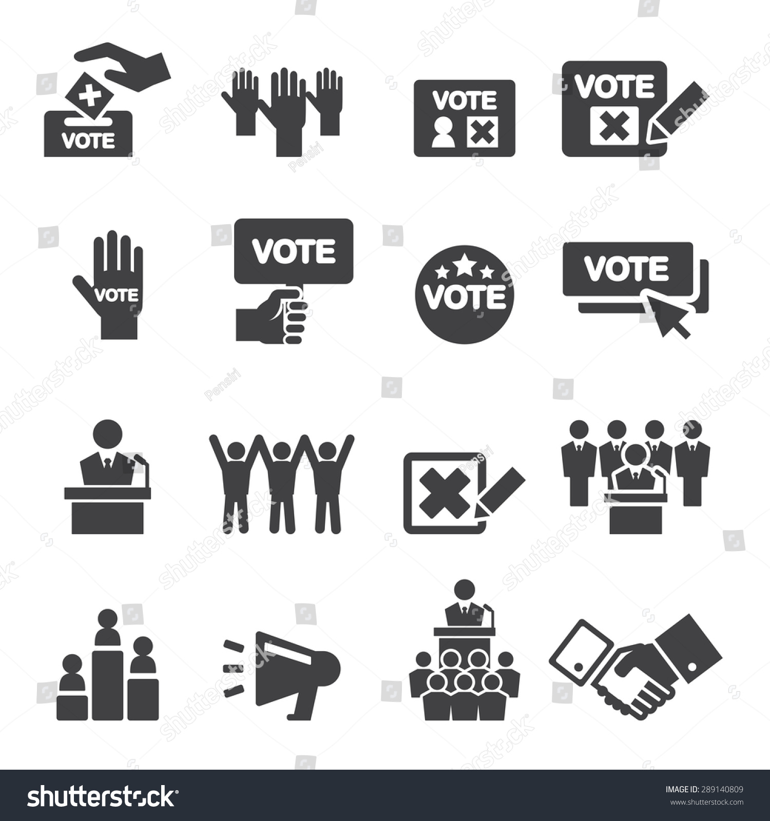 Democracy Icon Stock Vector (Royalty Free) 289140809