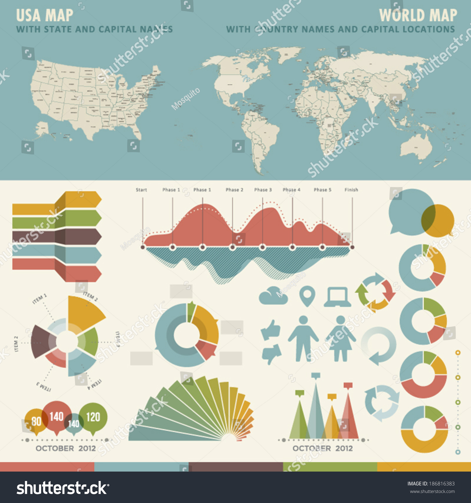 Demography Infographics Stock Vector (Royalty Free) 186816383