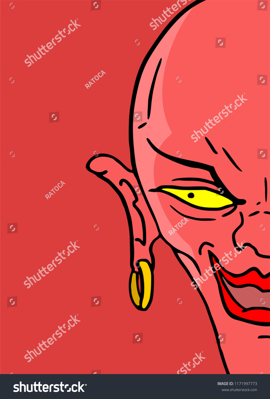 Demon Face Draw Stock Vector (Royalty Free) 1171997773 | Shutterstock