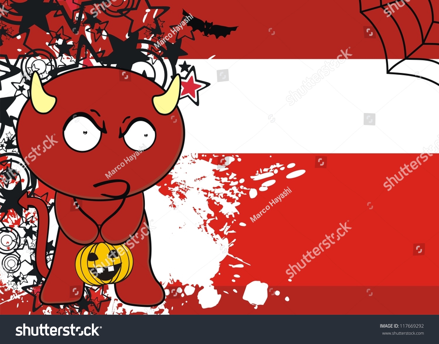 Demon Funny Cartoon Background Vector Format Stock Vector (Royalty Free ...