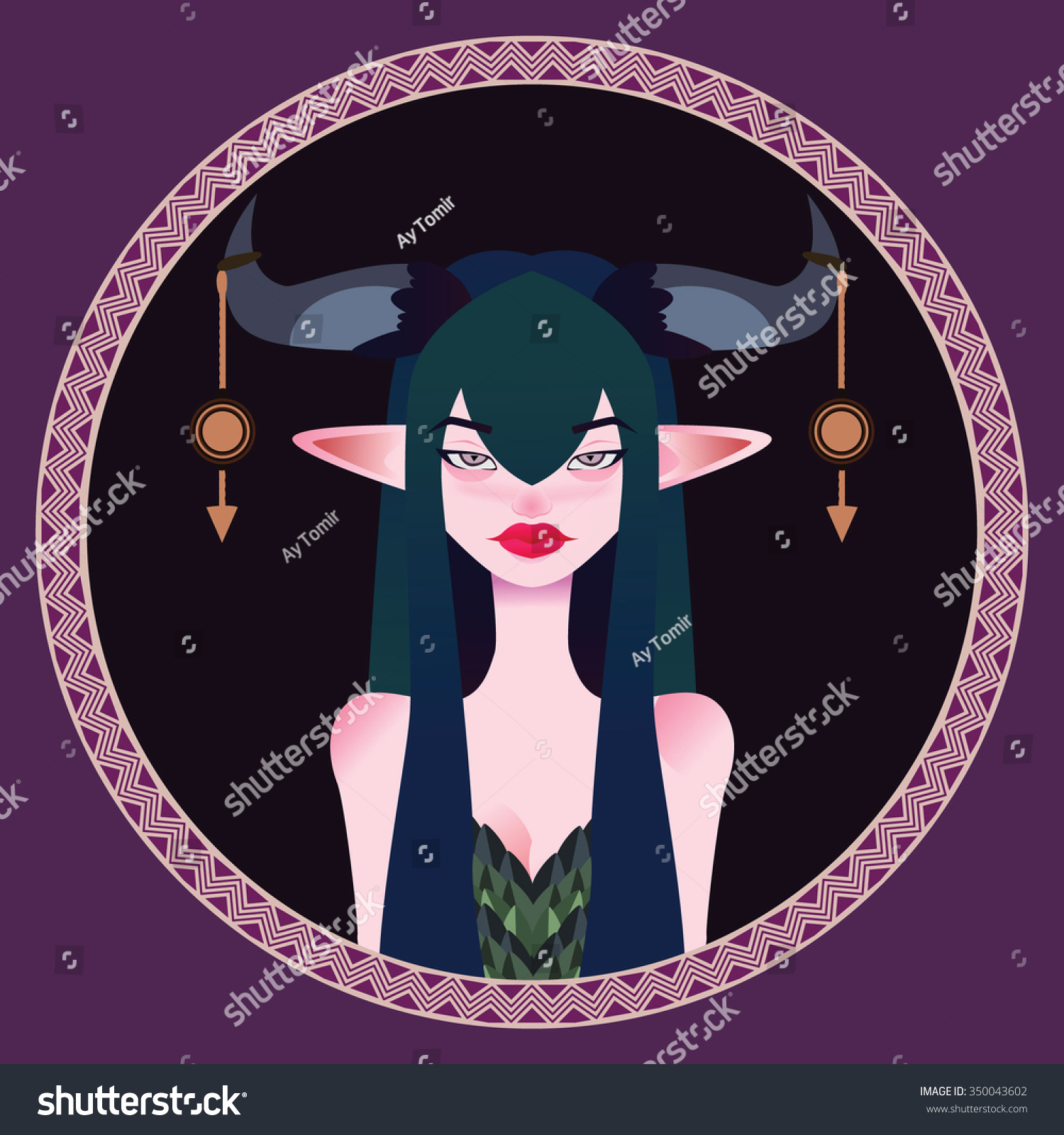 Demon Girl Stock Vector (Royalty Free) 350043602 | Shutterstock