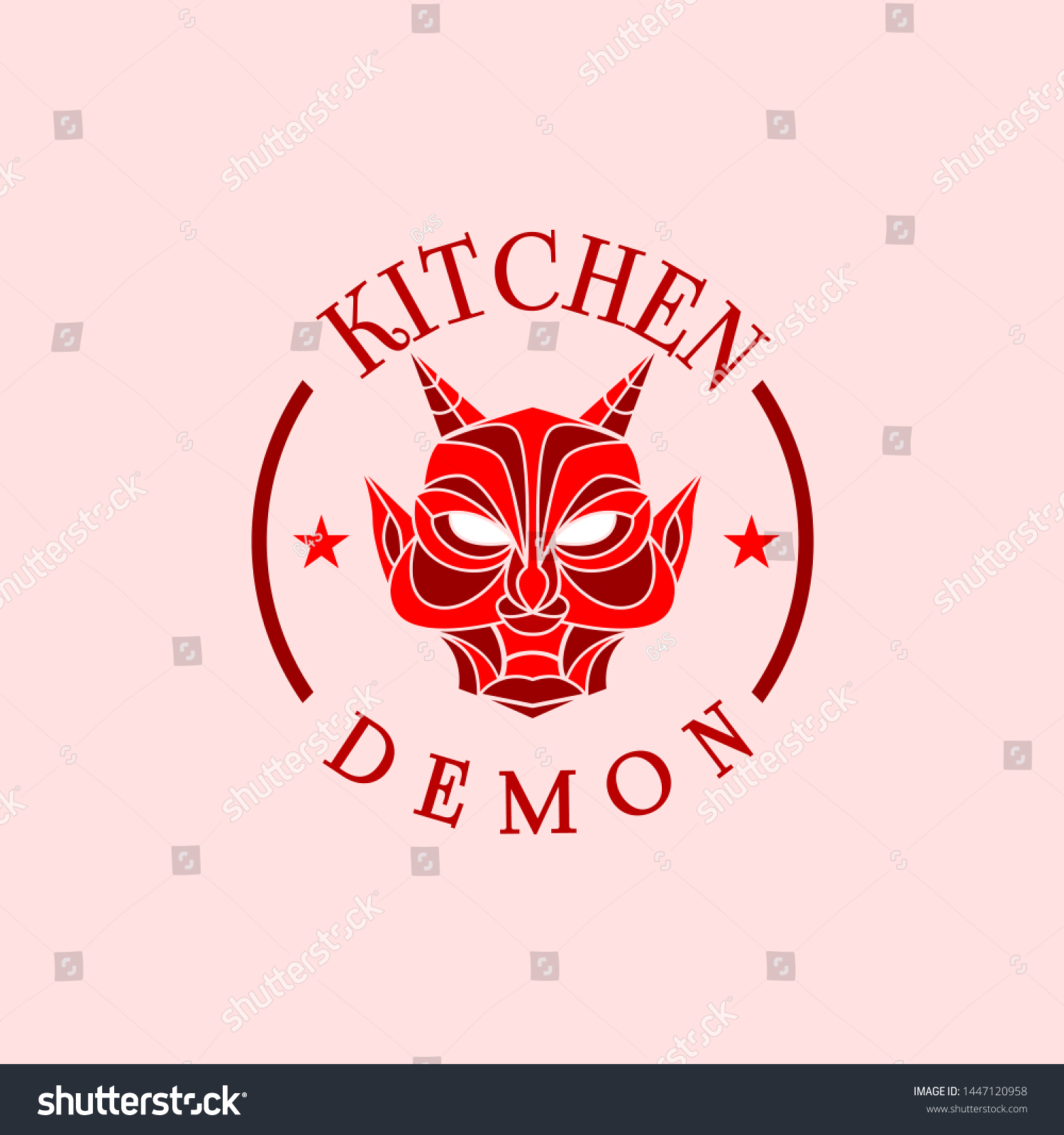 Demon Kitchen Mask Gargoyle Logo Stock Vector (Royalty Free) 1447120958 ...