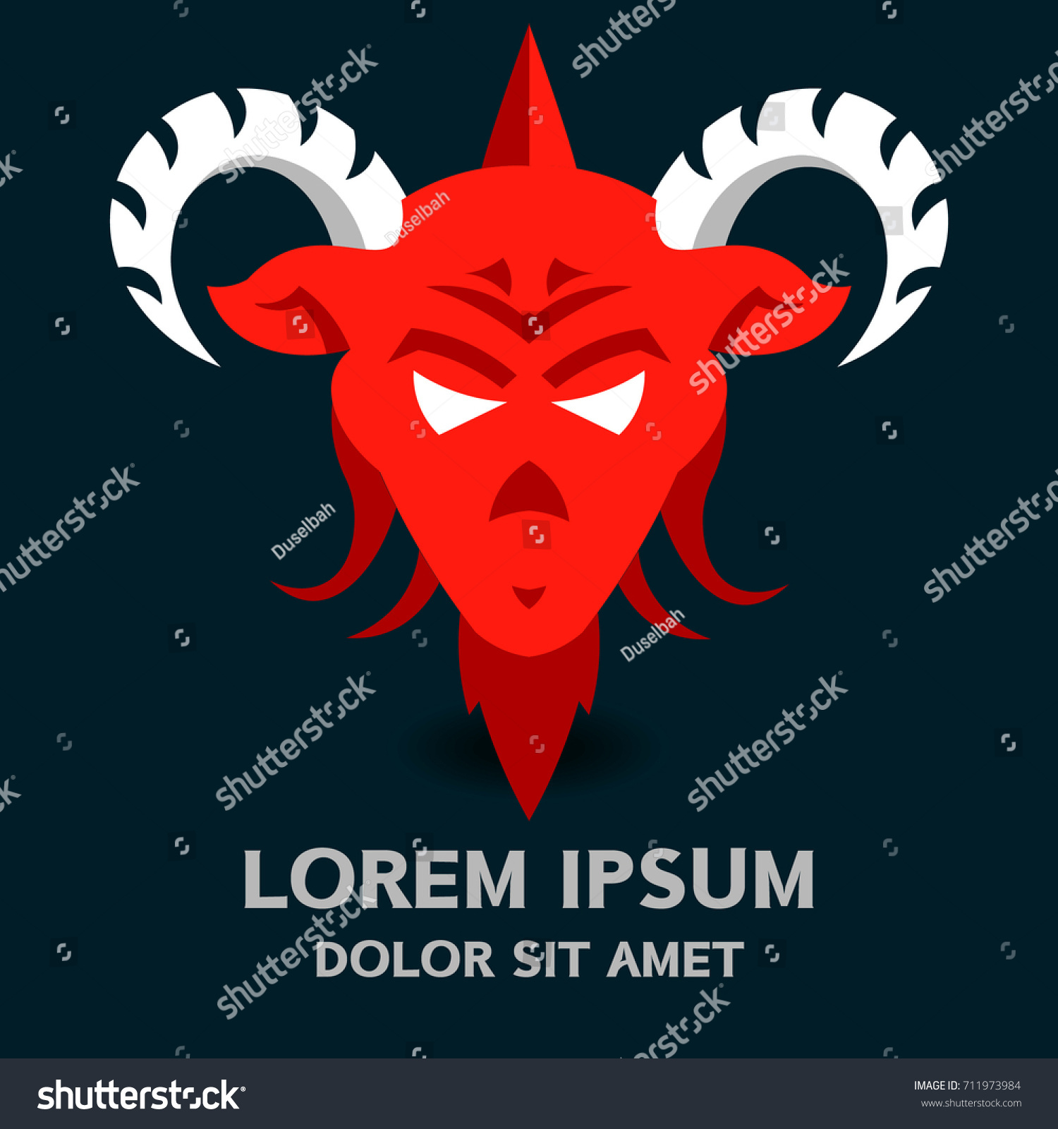 Demon Logo Vector Illustration Isolated On Stock Vector (Royalty Free ...