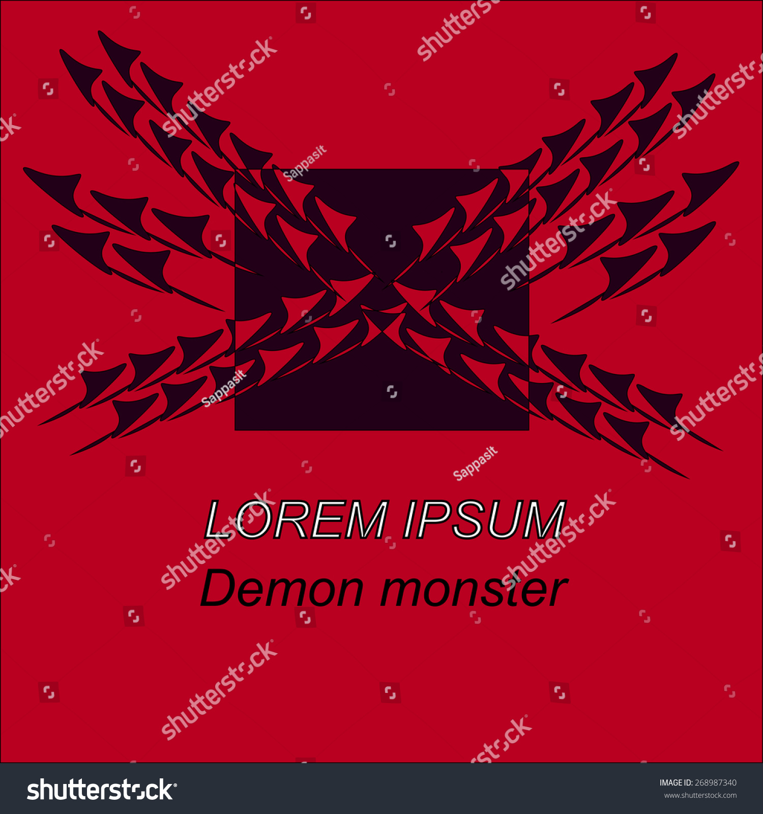 Demon Monster Face Vector Illustration 스톡 벡터(로열티 프리) 268987340 ...