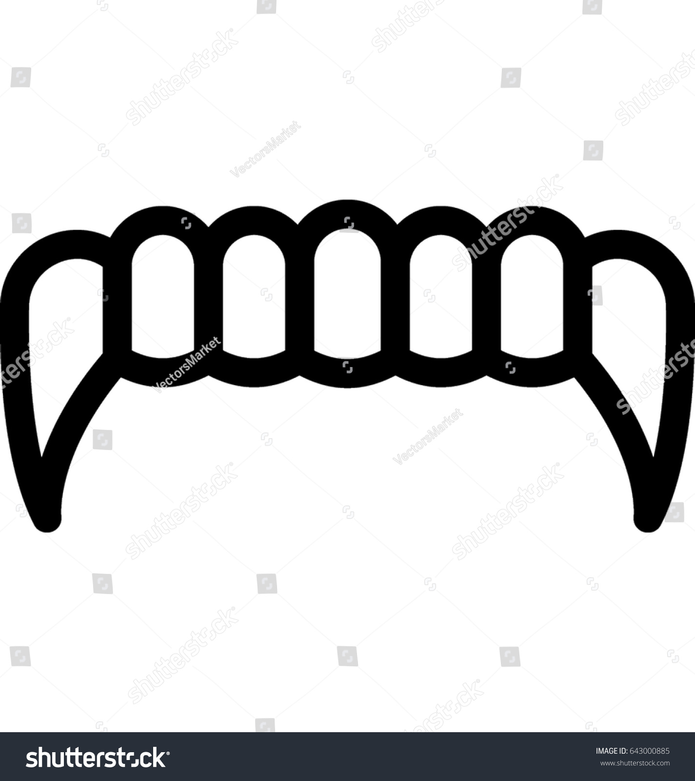 Demon Mouth Vector Icon Stock Vector (Royalty Free) 643000885
