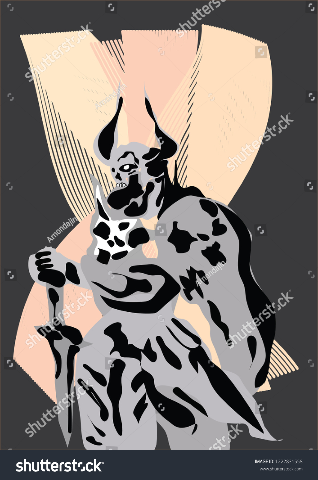 Demon Vector Illustration Stock Vector (Royalty Free) 1222831558