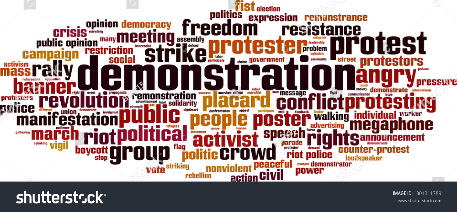 Demonstration Word Cloud Concept Vector Illustration Stock Vector ...