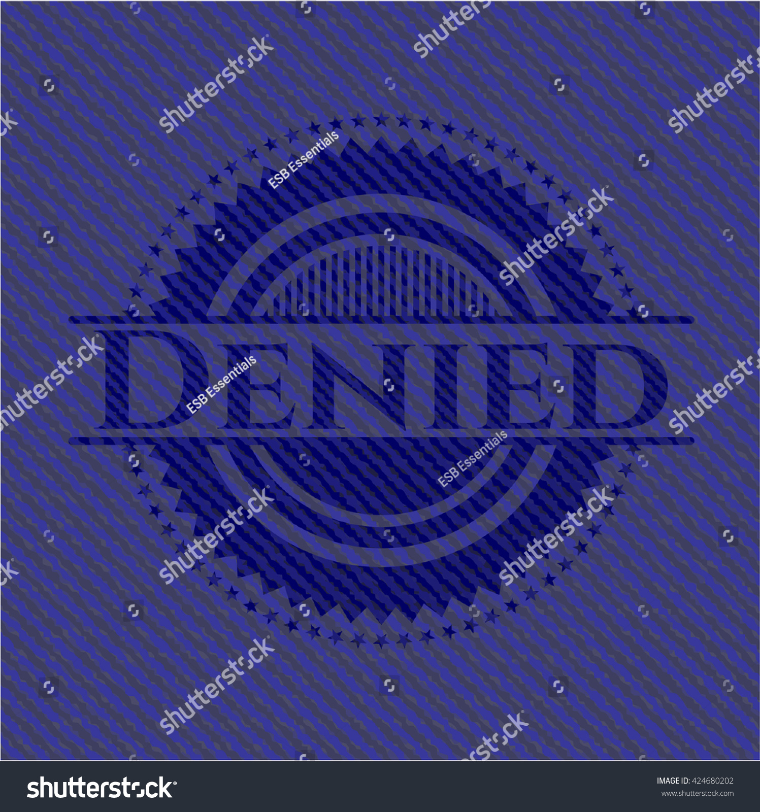 Denied Badge Jean Texture Stock Vector (Royalty Free) 424680202 ...