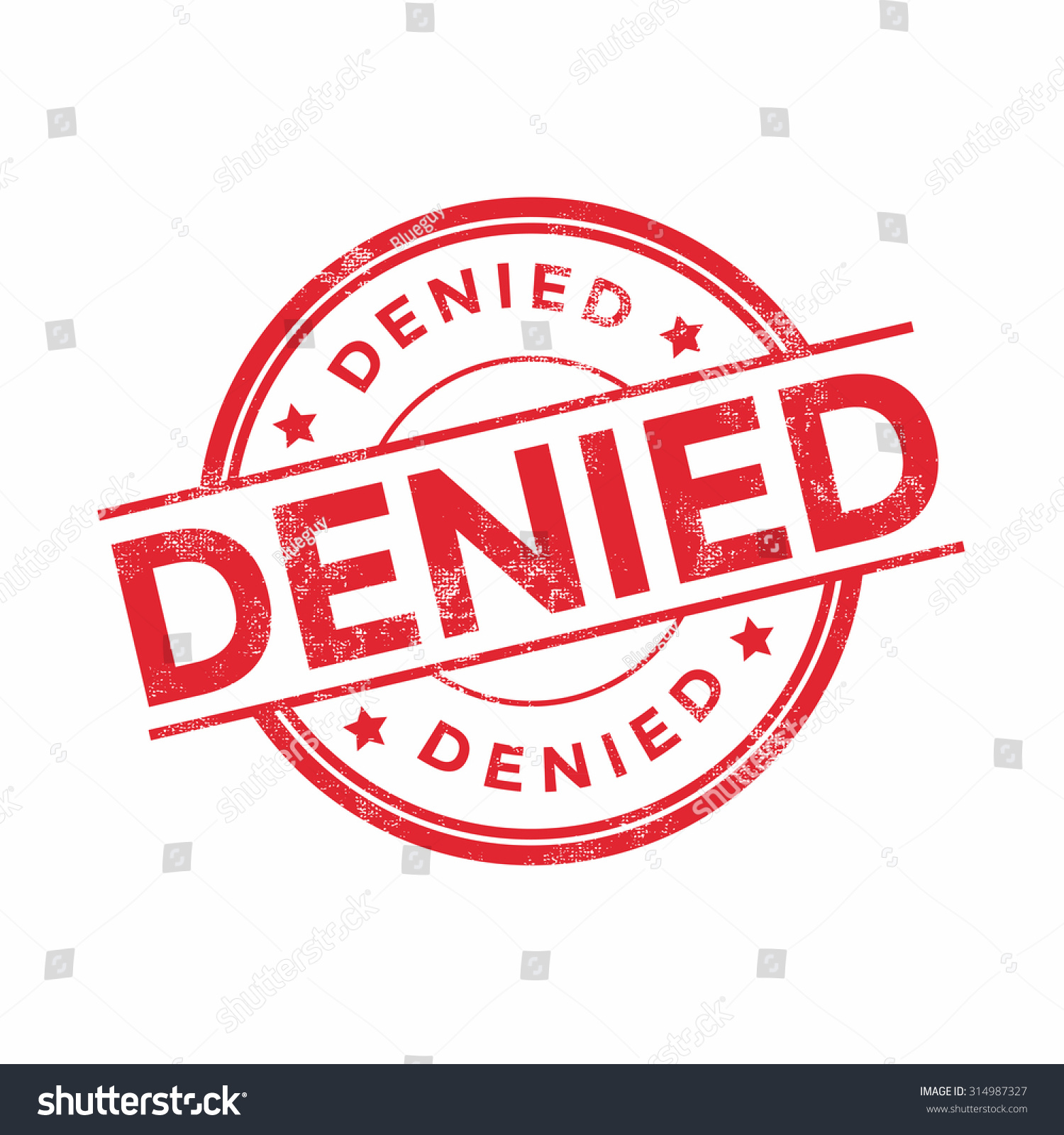 Denied Red Stamp Vector: เวกเตอร์สต็อก (ปลอดค่าลิขสิทธิ์) 314987327