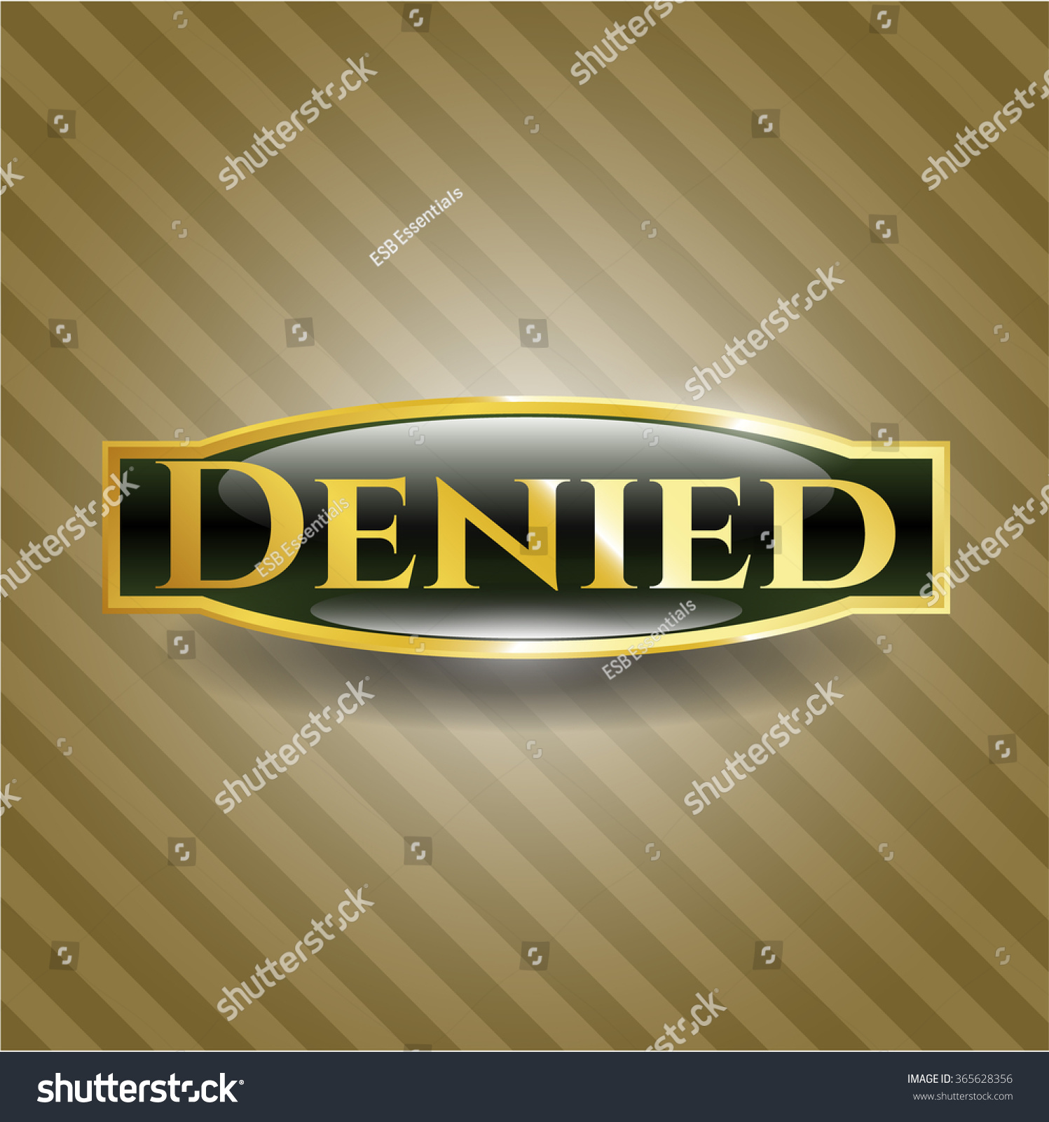 Denied Shiny Badge Stock Vector (Royalty Free) 365628356