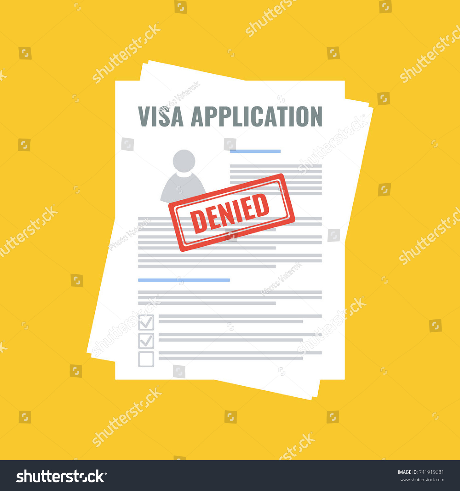 Denied Visa Application Flat Design Stock Vector (Royalty Free) 741919681