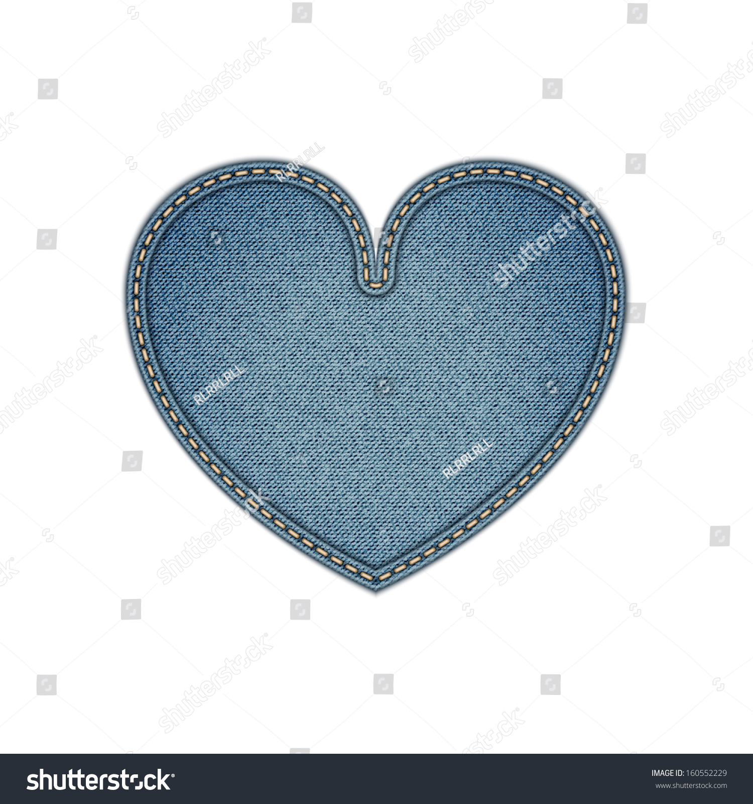 Denim Heart Realistic Vector Eps 10 Stock Vector (Royalty Free ...