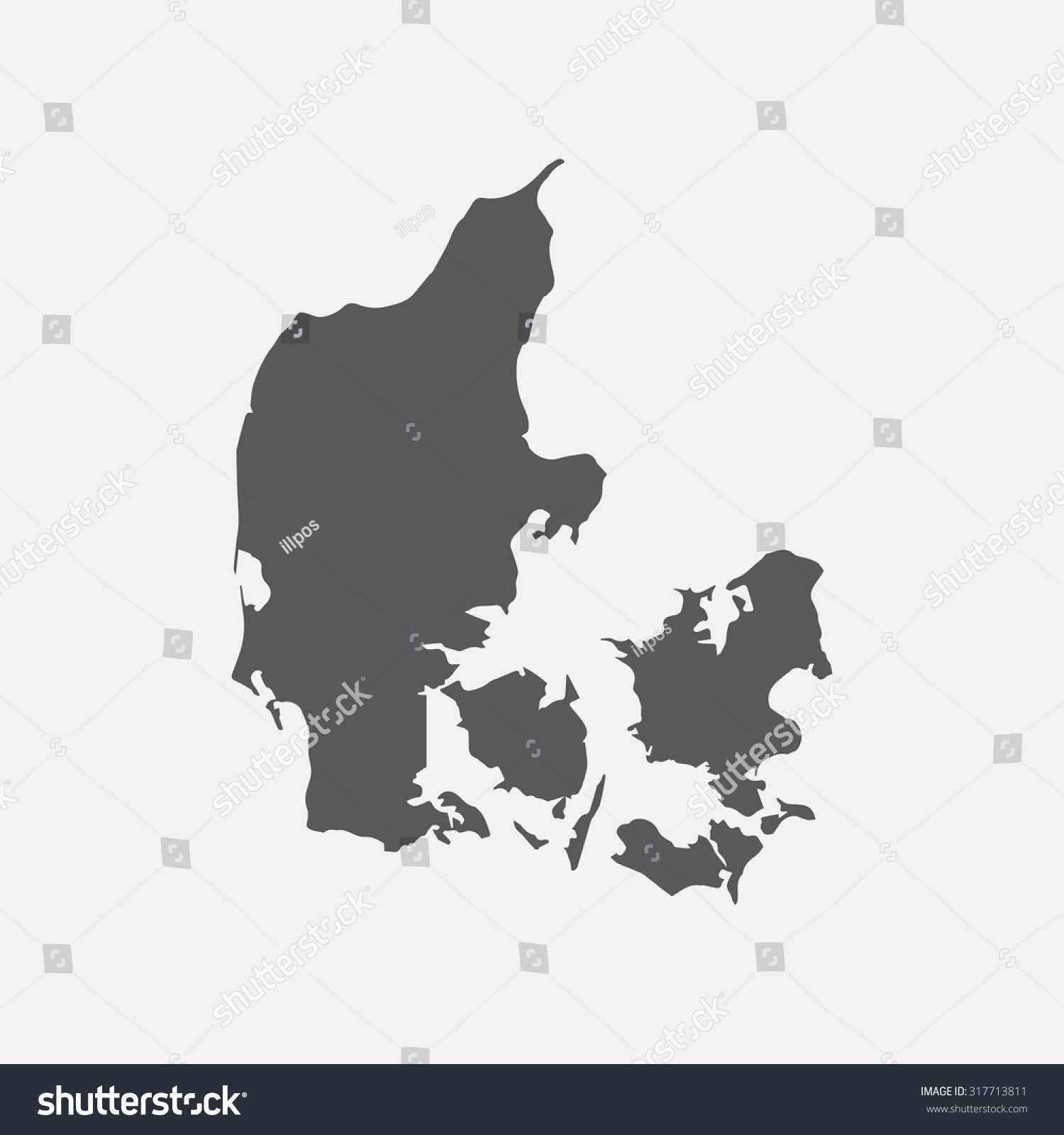 Denmark Country Border Map Stock Vector (Royalty Free) 317713811 ...