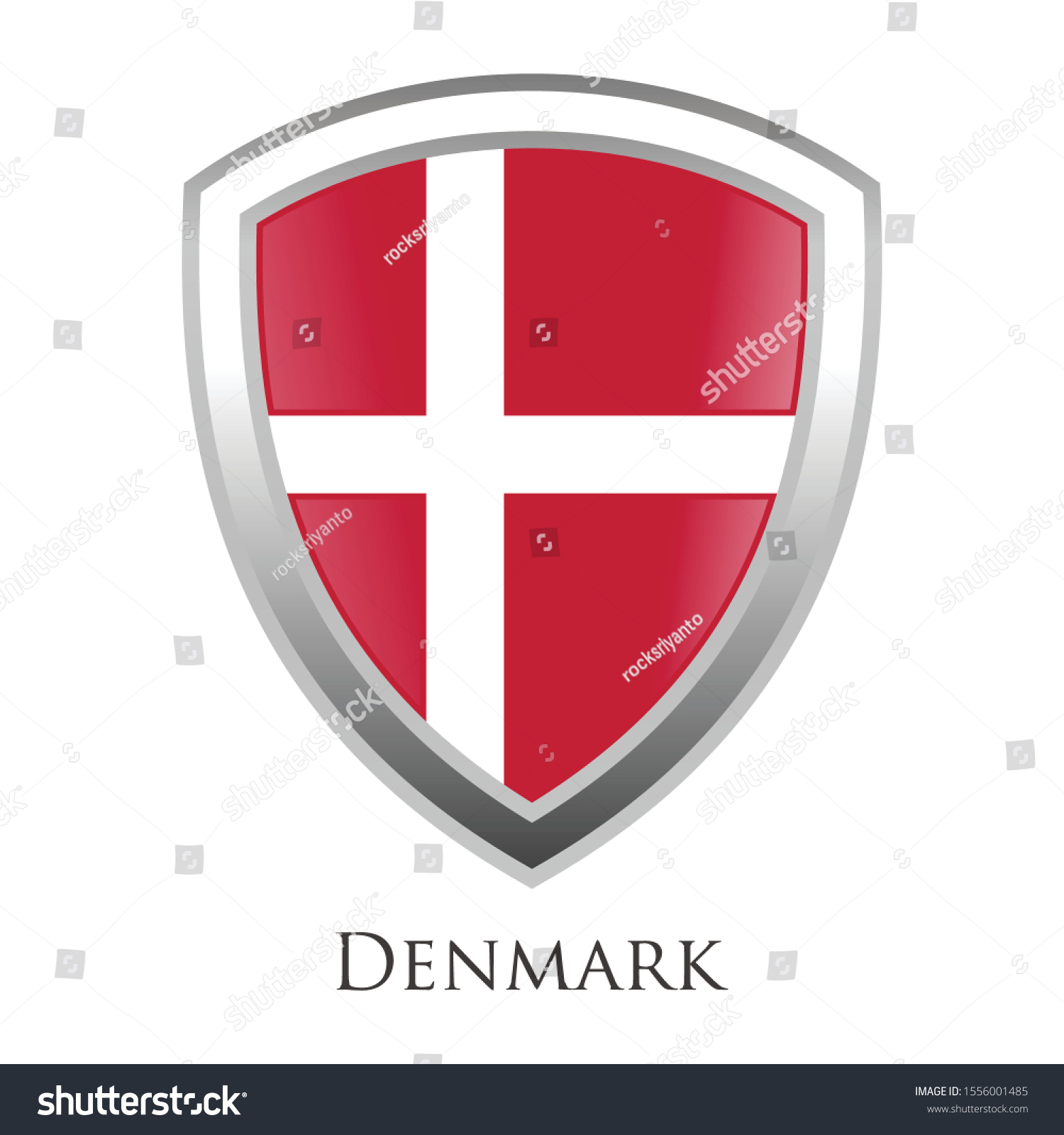 Denmark Flag Shield Logo Icon Vector Stock Vector (Royalty Free) 1556001485