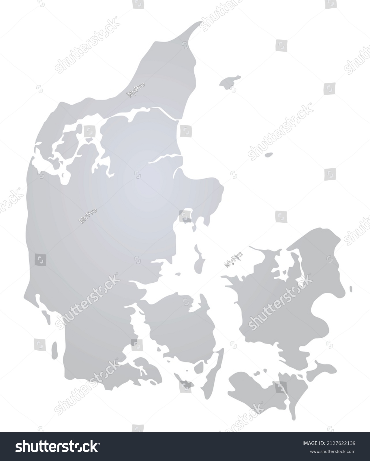 Denmark Grey Map Vector Illustration Stock Vector (Royalty Free ...