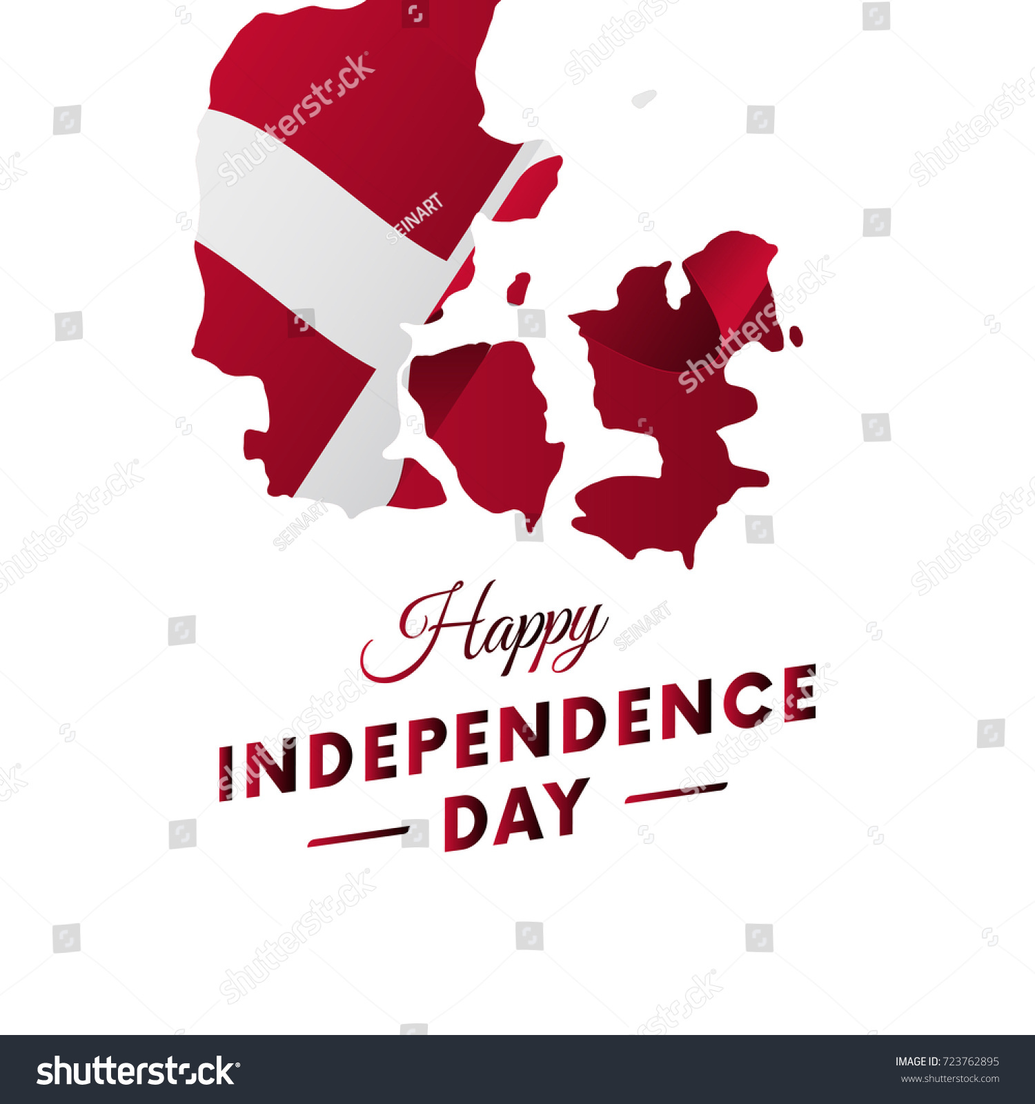 Denmark Independence Day Denmark Map Vector Stock Vector (Royalty Free ...