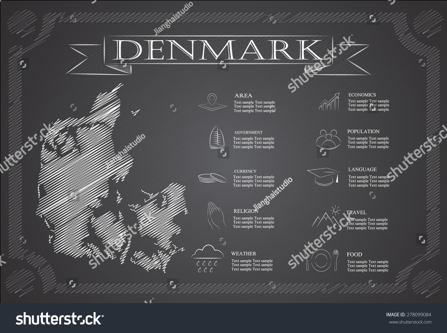 Denmark Infographics Statistical Data Sights Stock Vector (Royalty Free ...
