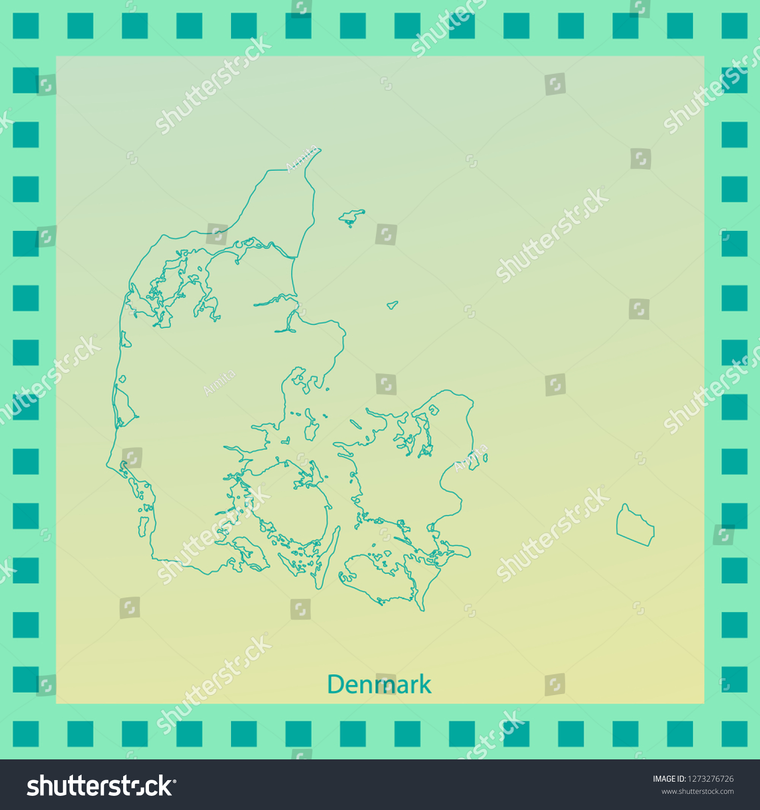 Denmark Outline Map Stock Vector (Royalty Free) 1273276726 | Shutterstock