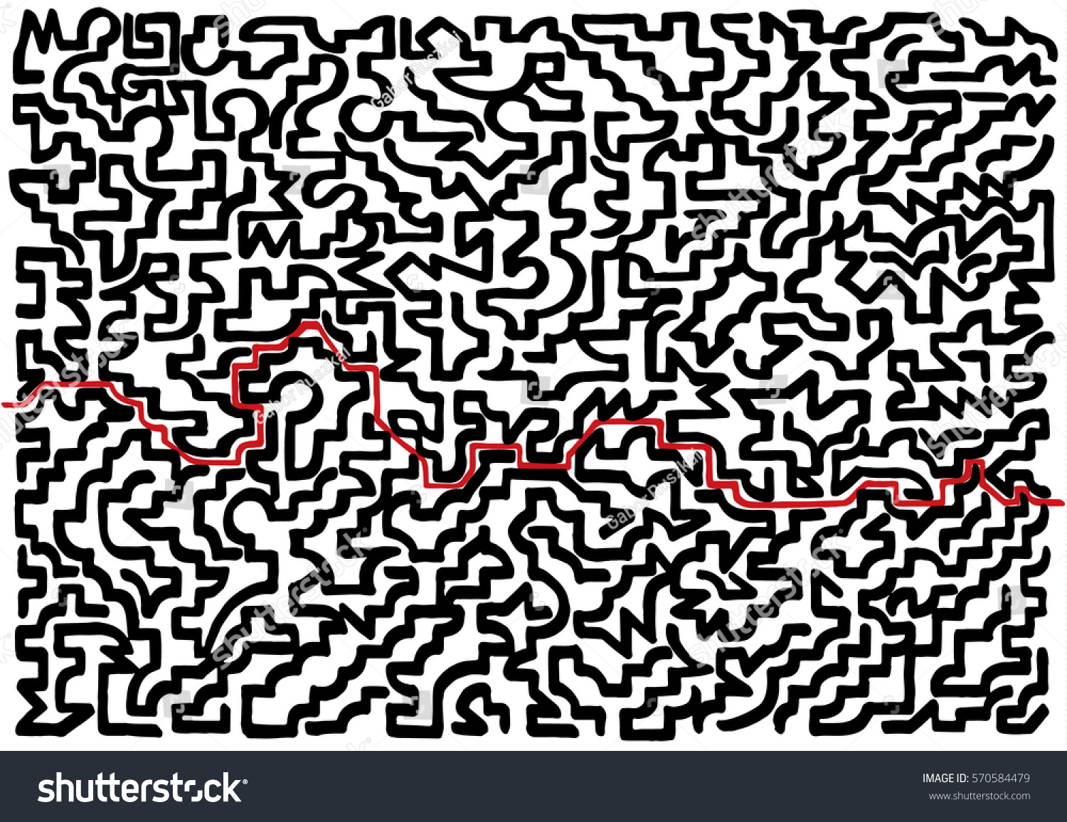 Dense Black Marker Lines Based Maze Stock Vector (Royalty Free ...