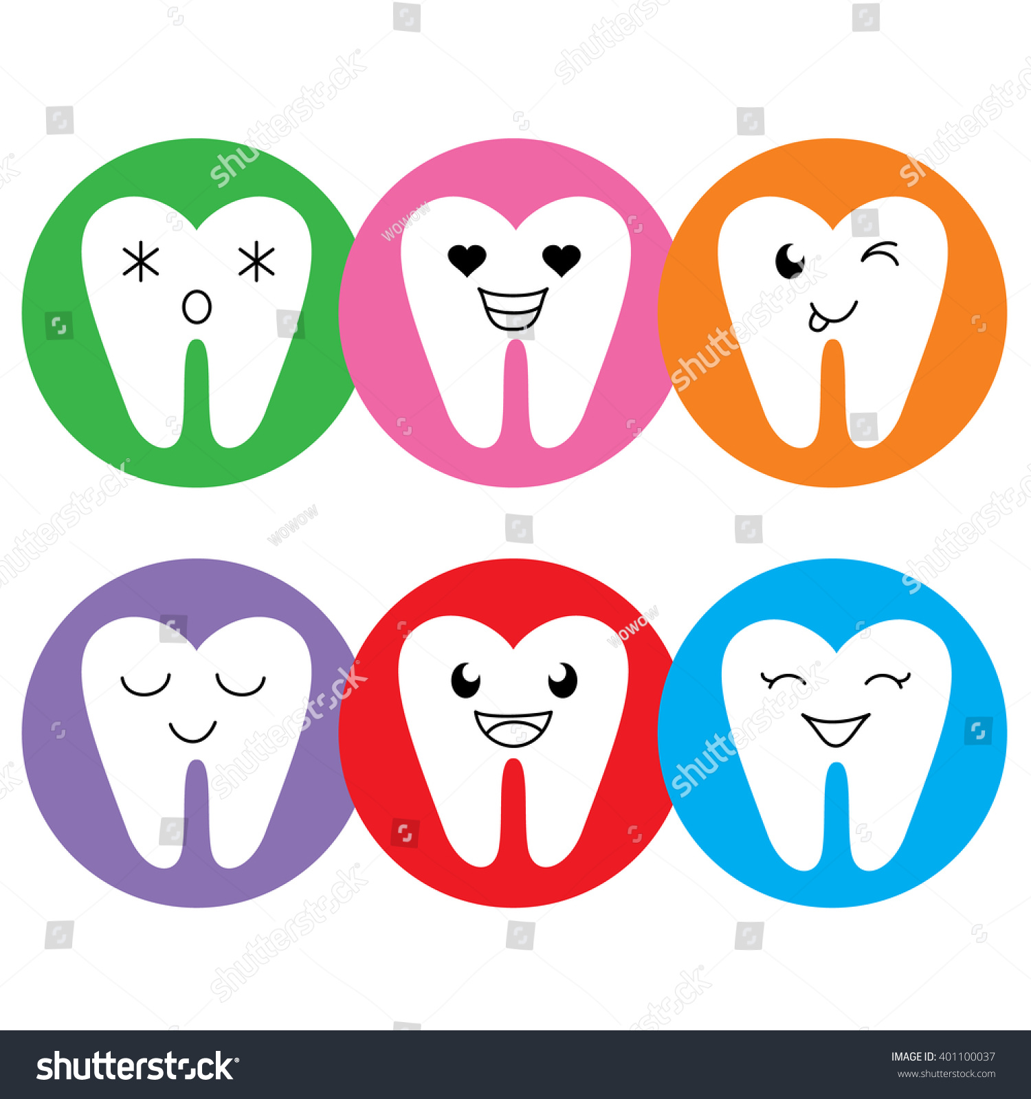 Dental Cartoon Vector Teeth Illustrator: เวกเตอร์สต็อก (ปลอดค่า ...