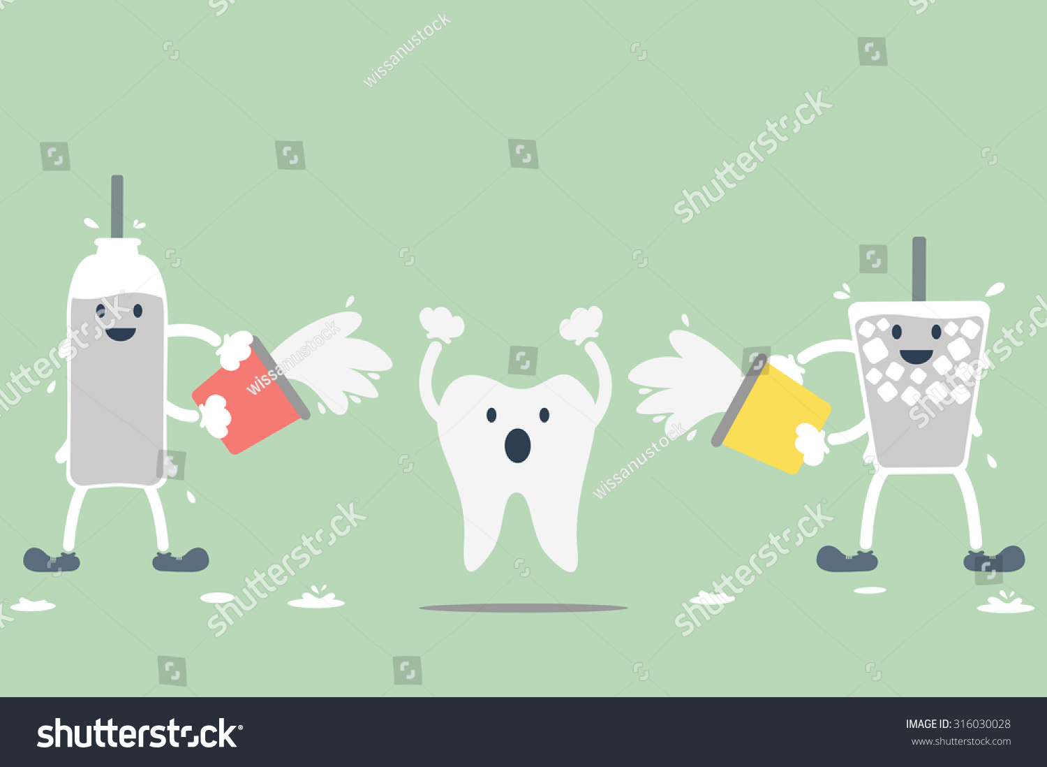Dental Cartoon Vector Tooth Problem Sensitive Stock Vector (Royalty ...