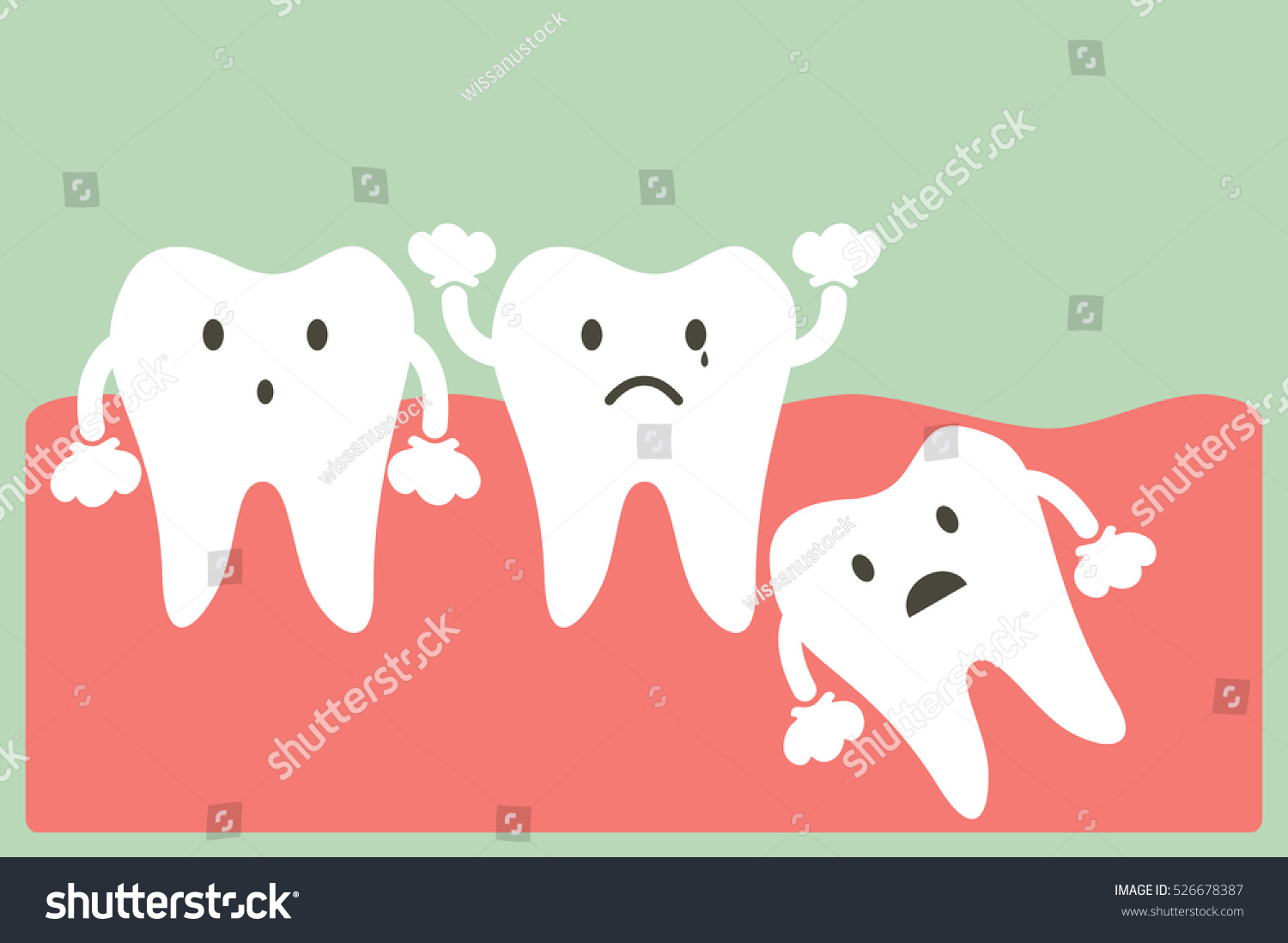 Vektor Stok Dental Cartoon Vector Wisdom Tooth (Tanpa Royalti ...
