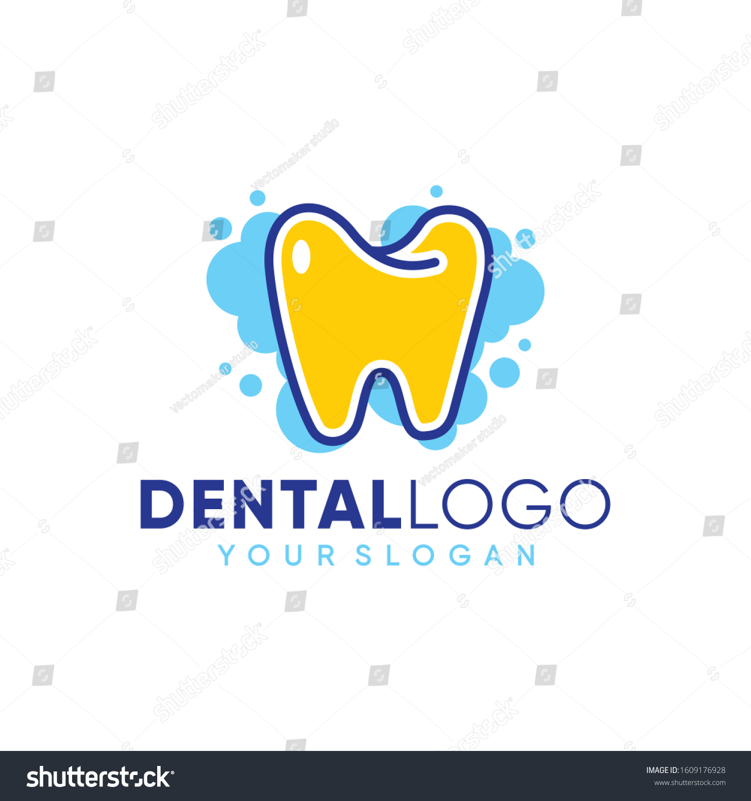 Dental Clean Logo Template Design Vector Stock Vector (Royalty Free ...