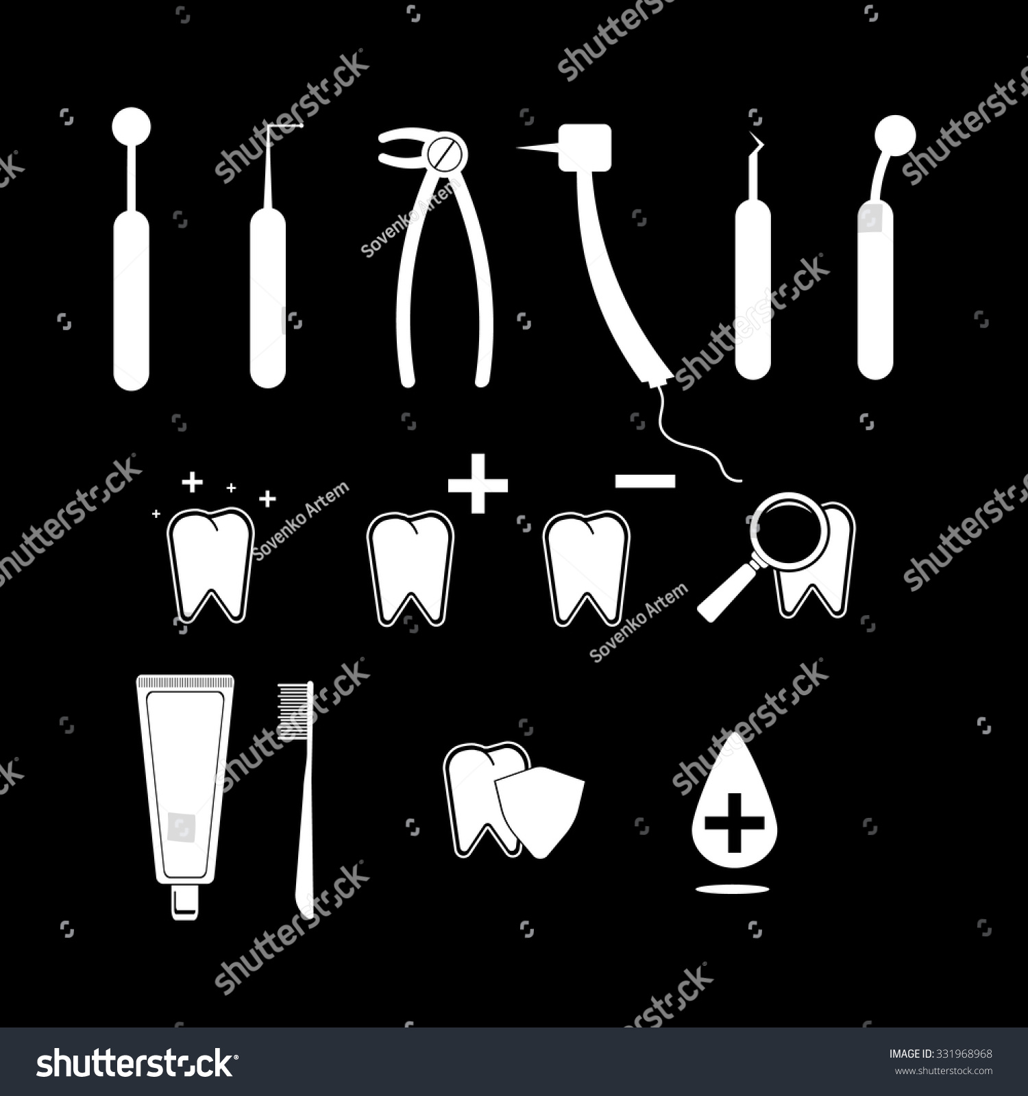 Dental Instruments Set Vector Illustration Stock Vector (Royalty Free ...